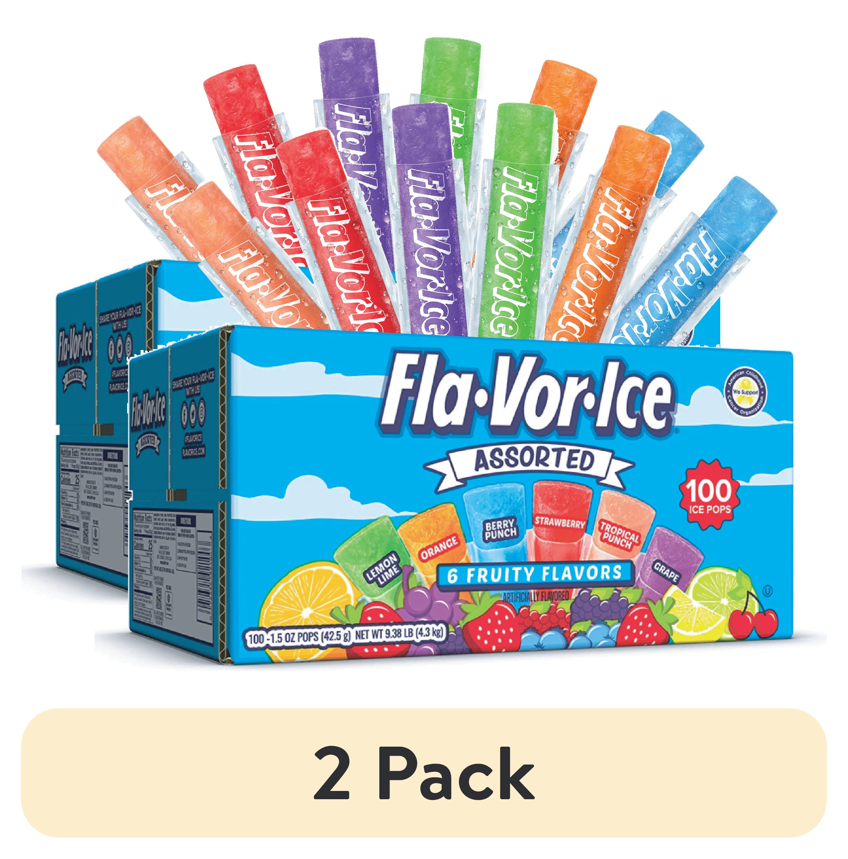 (2 pack) Fla-Vor-Ice Assorted Gluten-Free Freezer Fruit Ice Pops, 1.5 ...