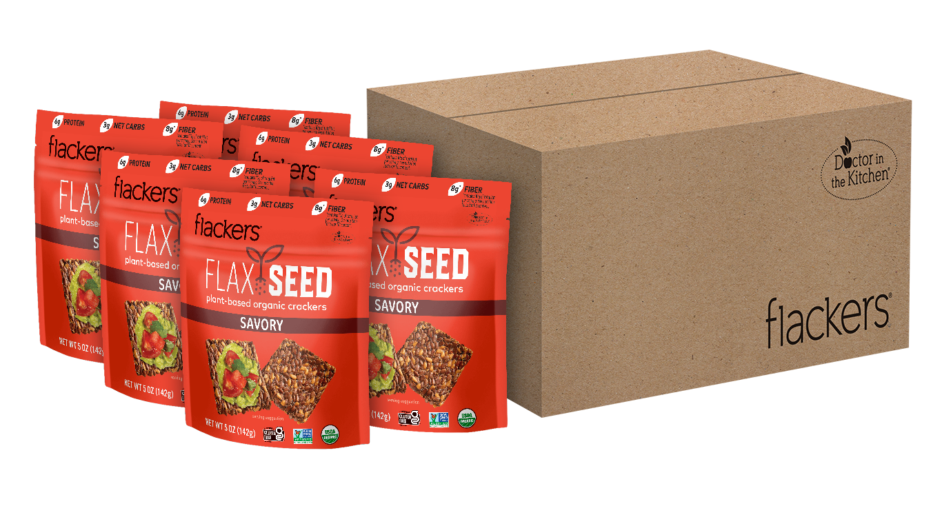 Flackers Organic Savory Flaxseed Crackers - Gluten Free, Vegan, Keto ...