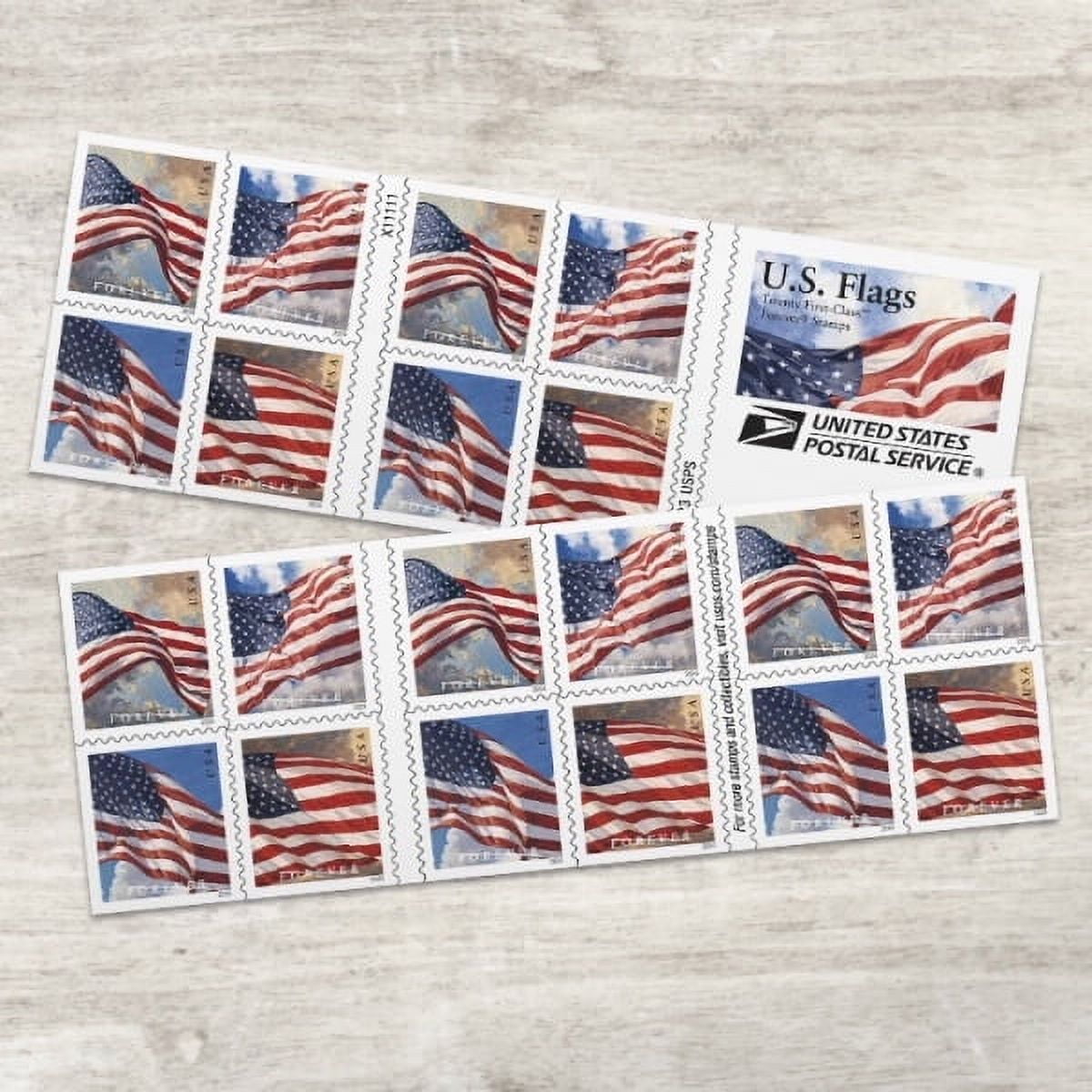 Flag 2024 Forever Postage Stamp 5 Books of 20 US First Class Red ...