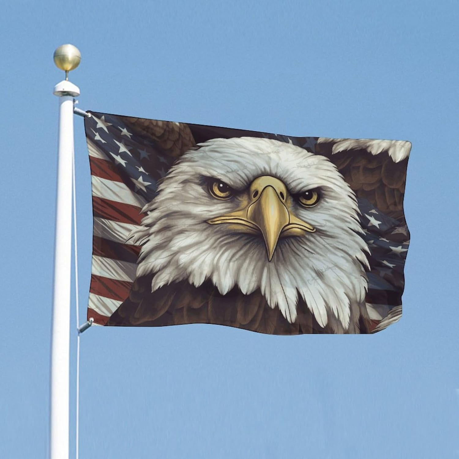 Flag 24x35 in Double Sided Yard Flags Bald Eagle Garden Flag Welcome ...