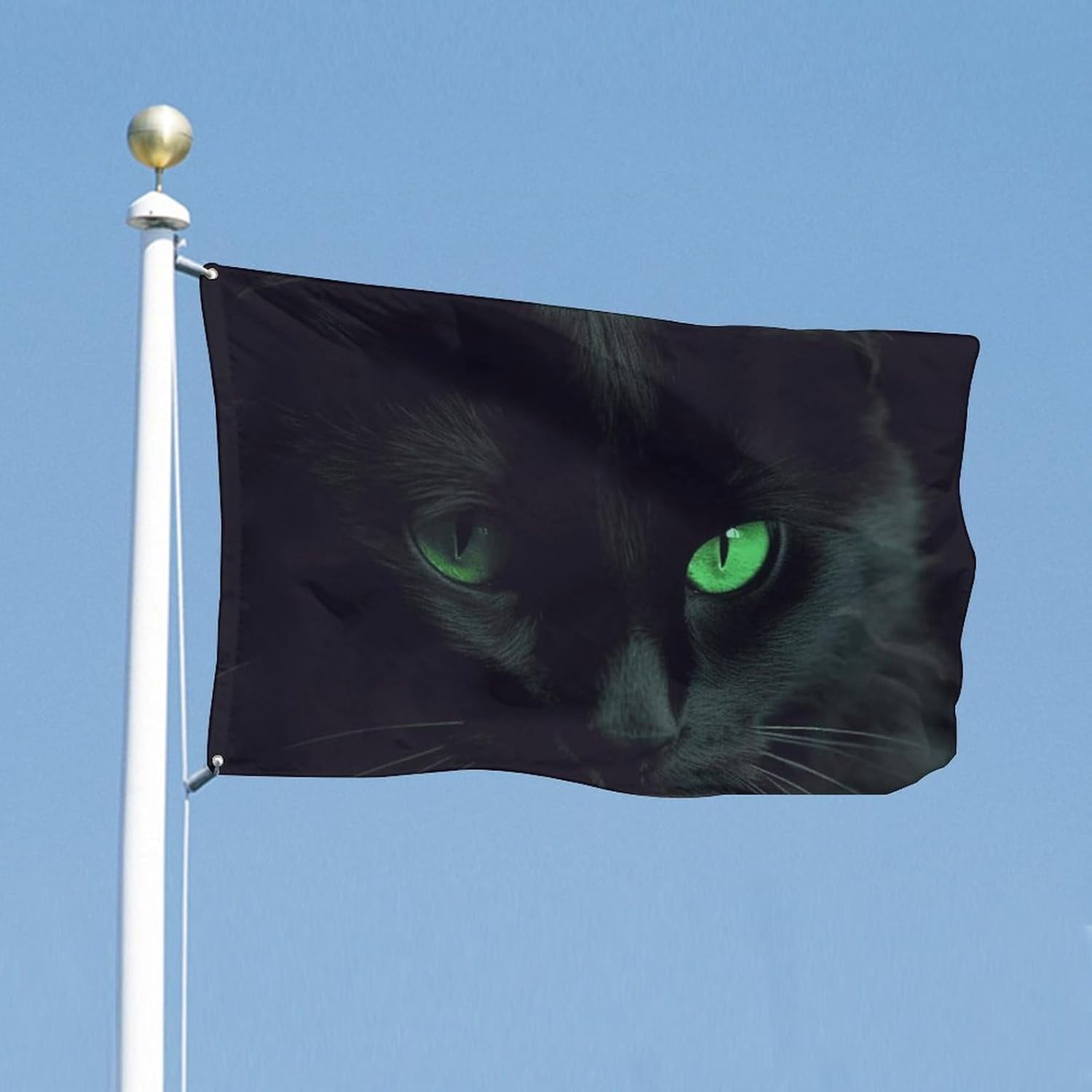 Flag 24x35 in Double Sided Yard Flags Black Cat Green Eyes Garden Flag ...