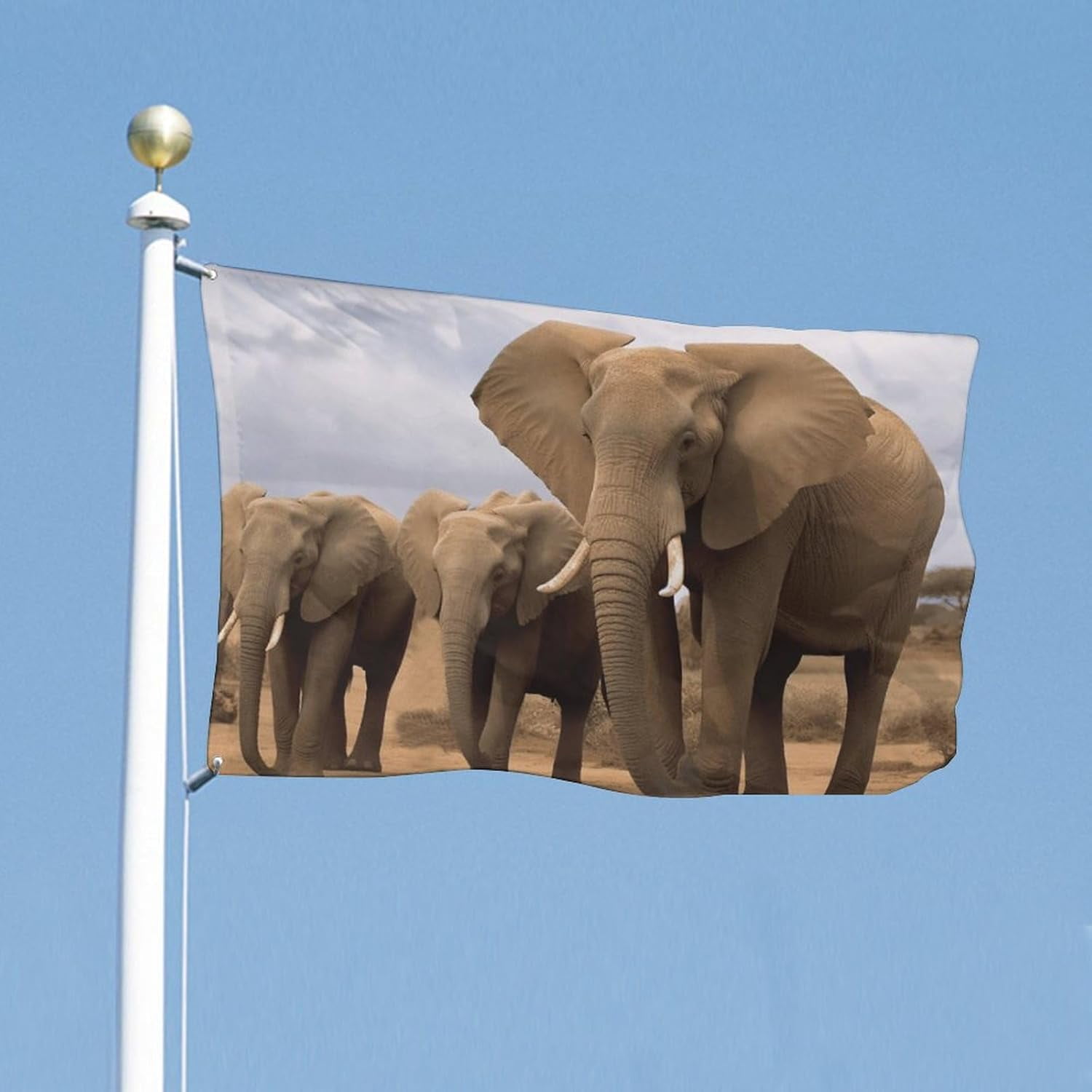 Flag 24x35 in Double Sided Yard Flags Elephant Family Garden Flag ...