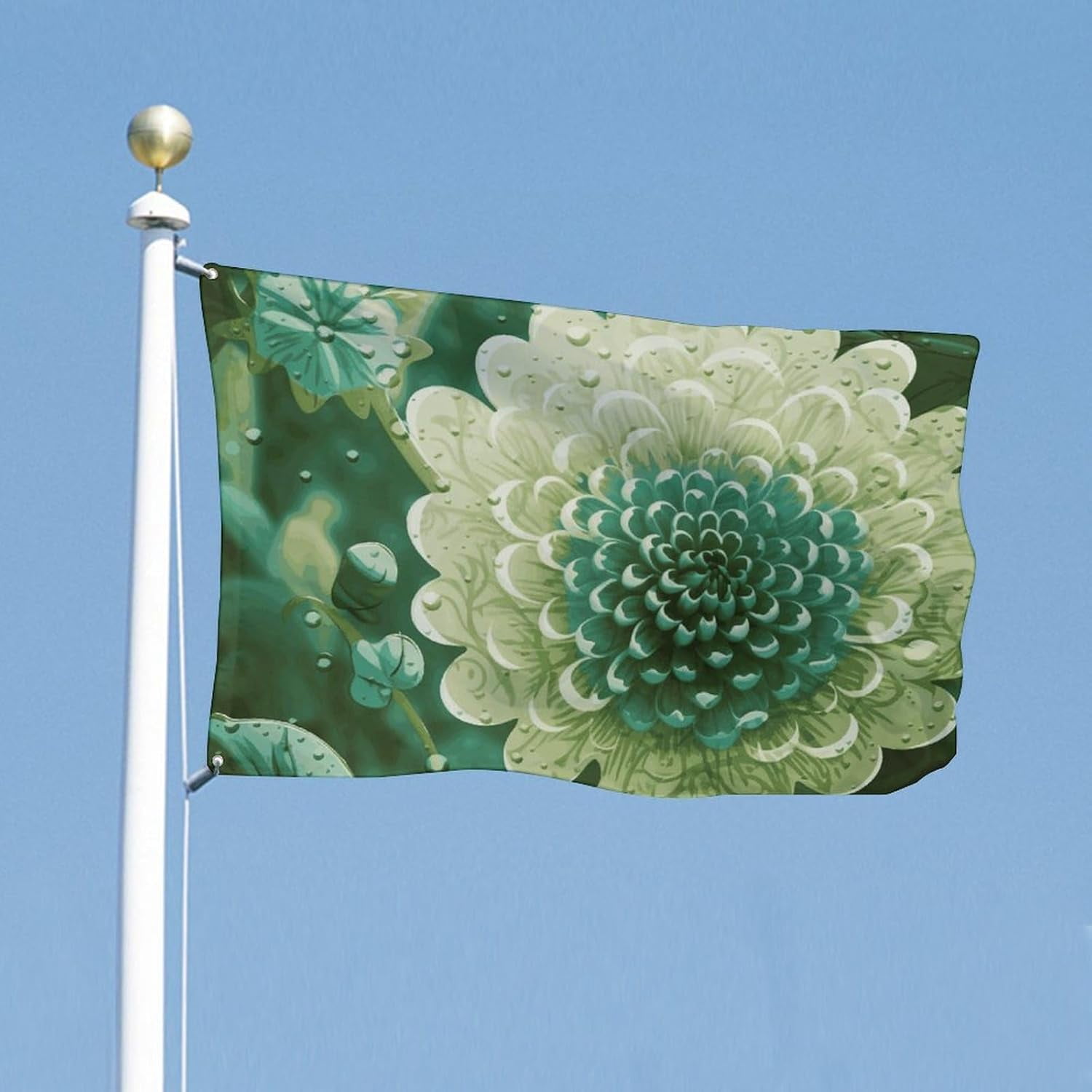 Flag 24x35 in Double Sided Yard Flags Green Flower Garden Flag Welcome ...
