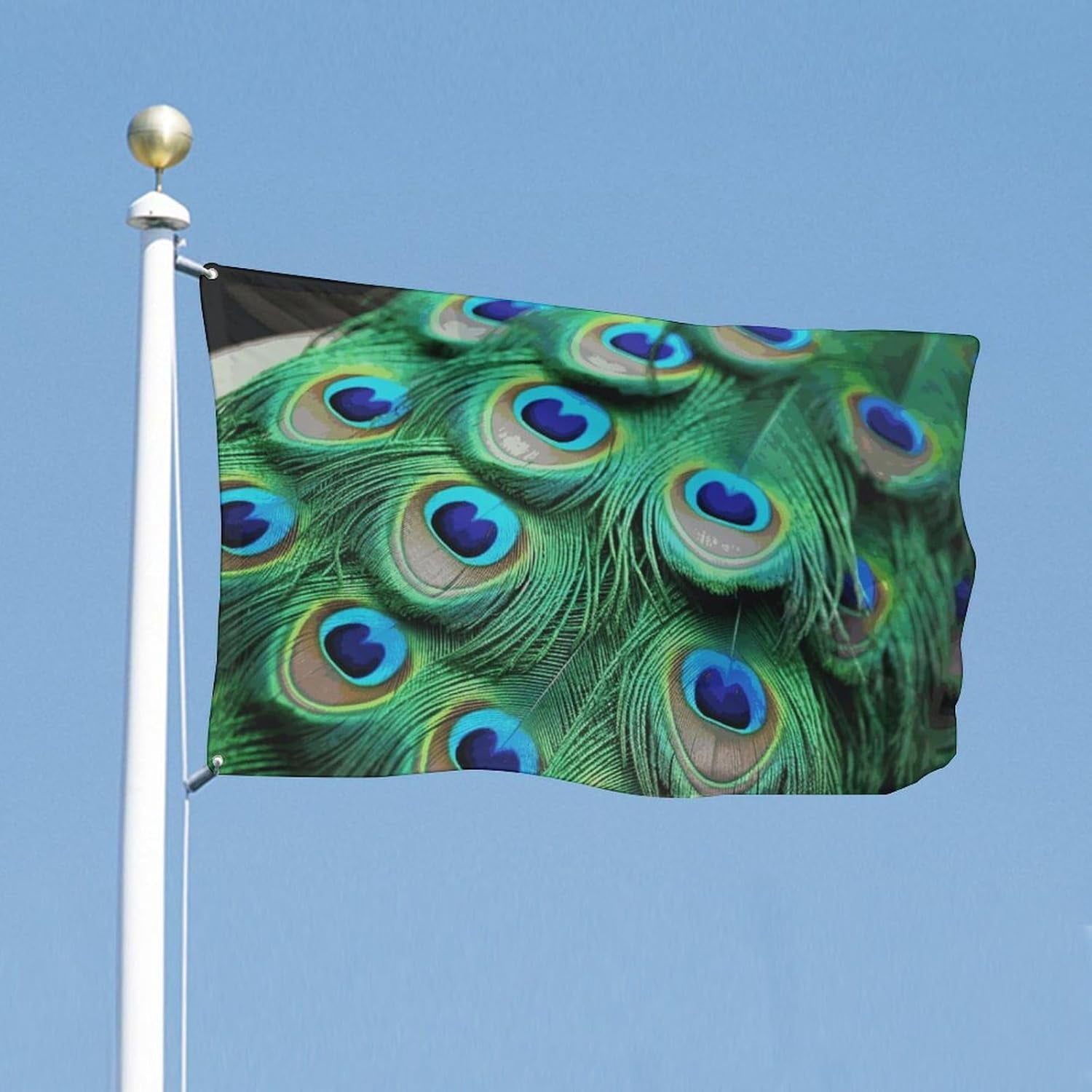 Flag 24x35 in Double Sided Yard Flags Green Peacock Feather Garden Flag ...
