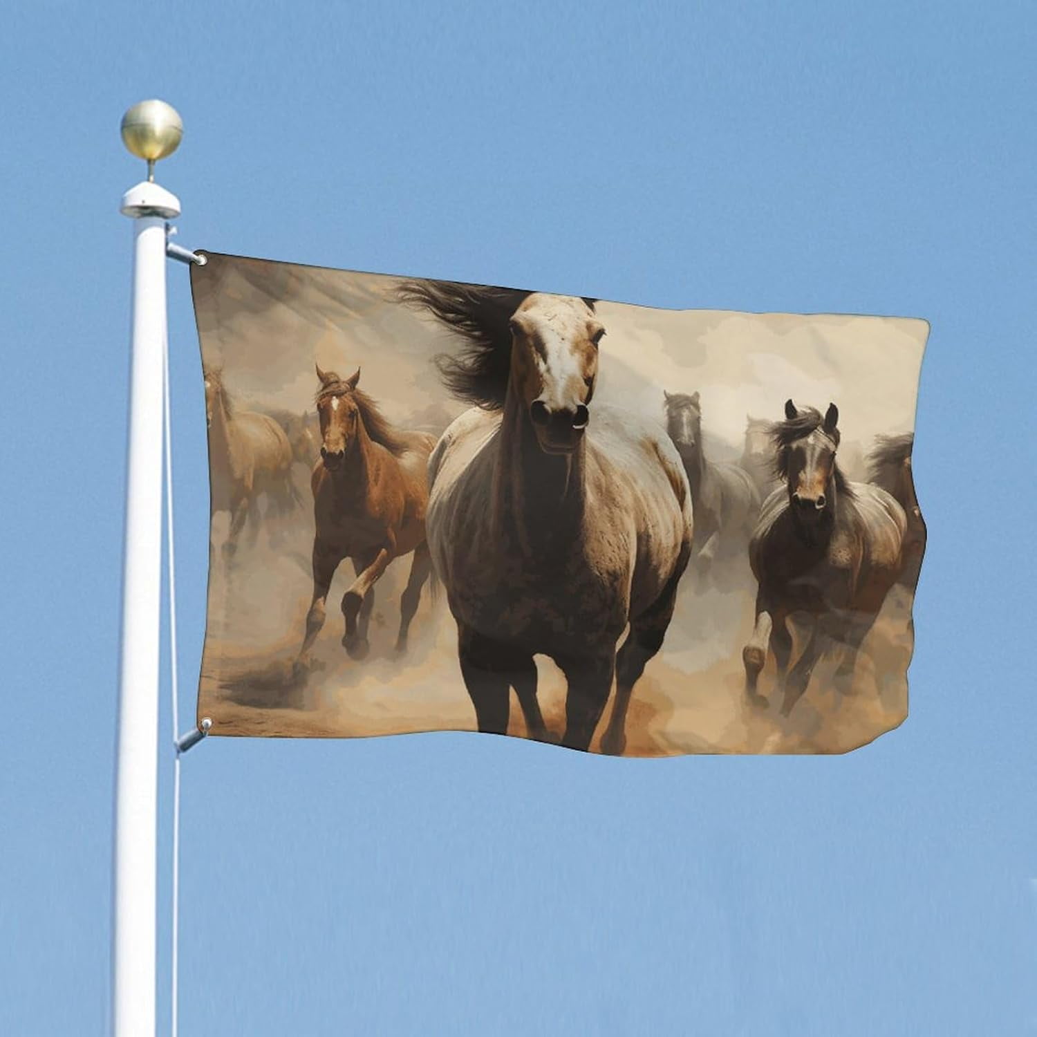Flag 24x35 in Double Sided Yard Flags Many Horses Garden Flag Welcome ...
