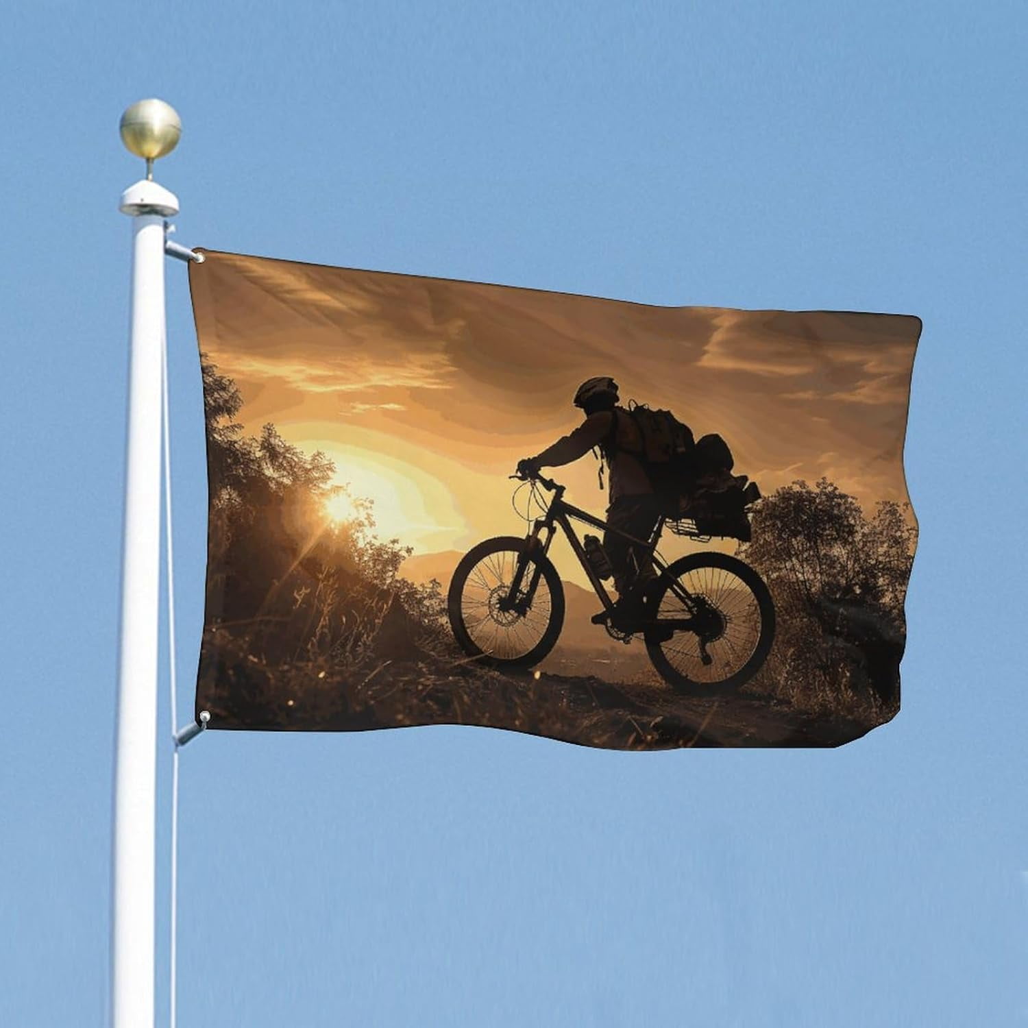 Flag 24x35 in Double Sided Yard Flags Mountain Bike in The Evening ...