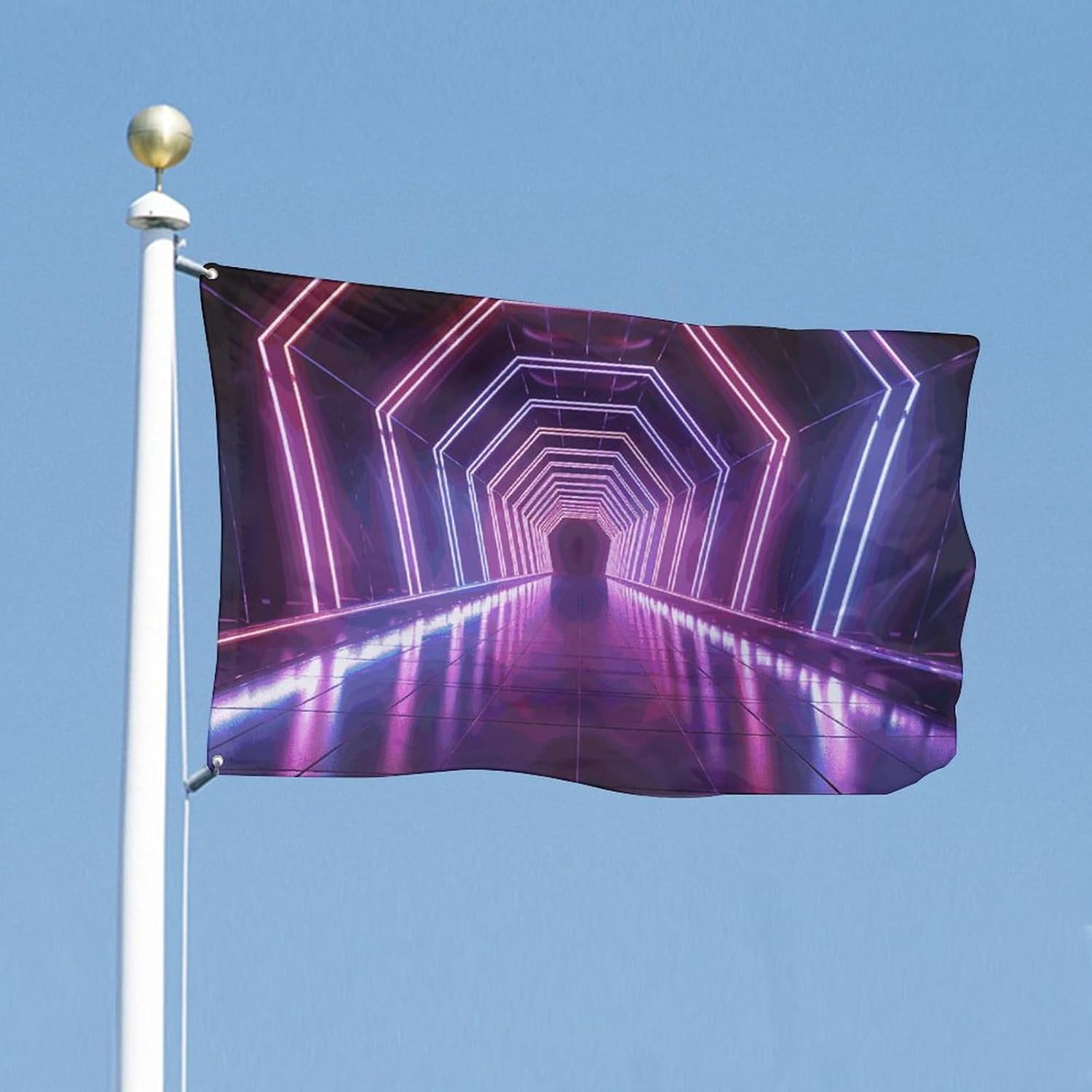 Flag 24x35 in Double Sided Yard Flags Neon Lights Tunnel Garden Flag ...