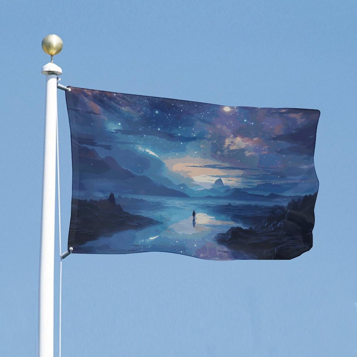 Flag 24x35 in Double Sided Yard Flags Night Sky Garden Flag Welcome ...