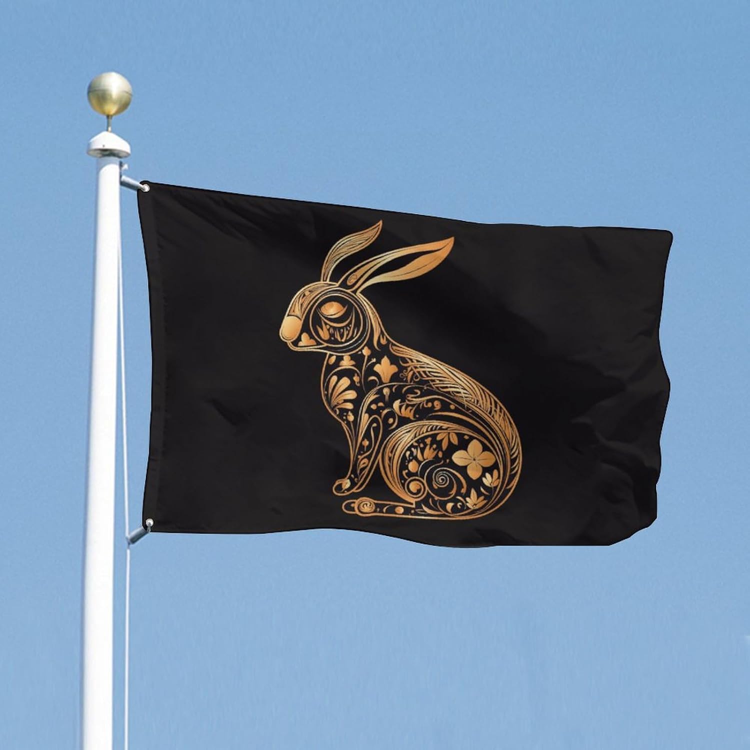 Flag 24x35 in Double Sided Yard Flags Rabbit Icon Garden Flag Welcome ...