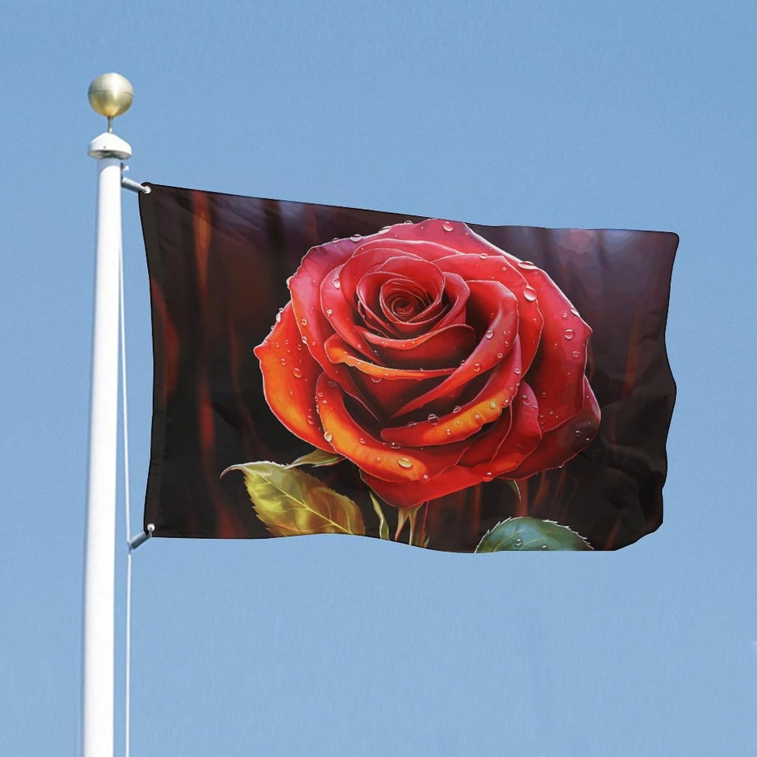 Flag 24x35 in Double Sided Yard Flags Red Rose Art Garden Flag Welcome ...