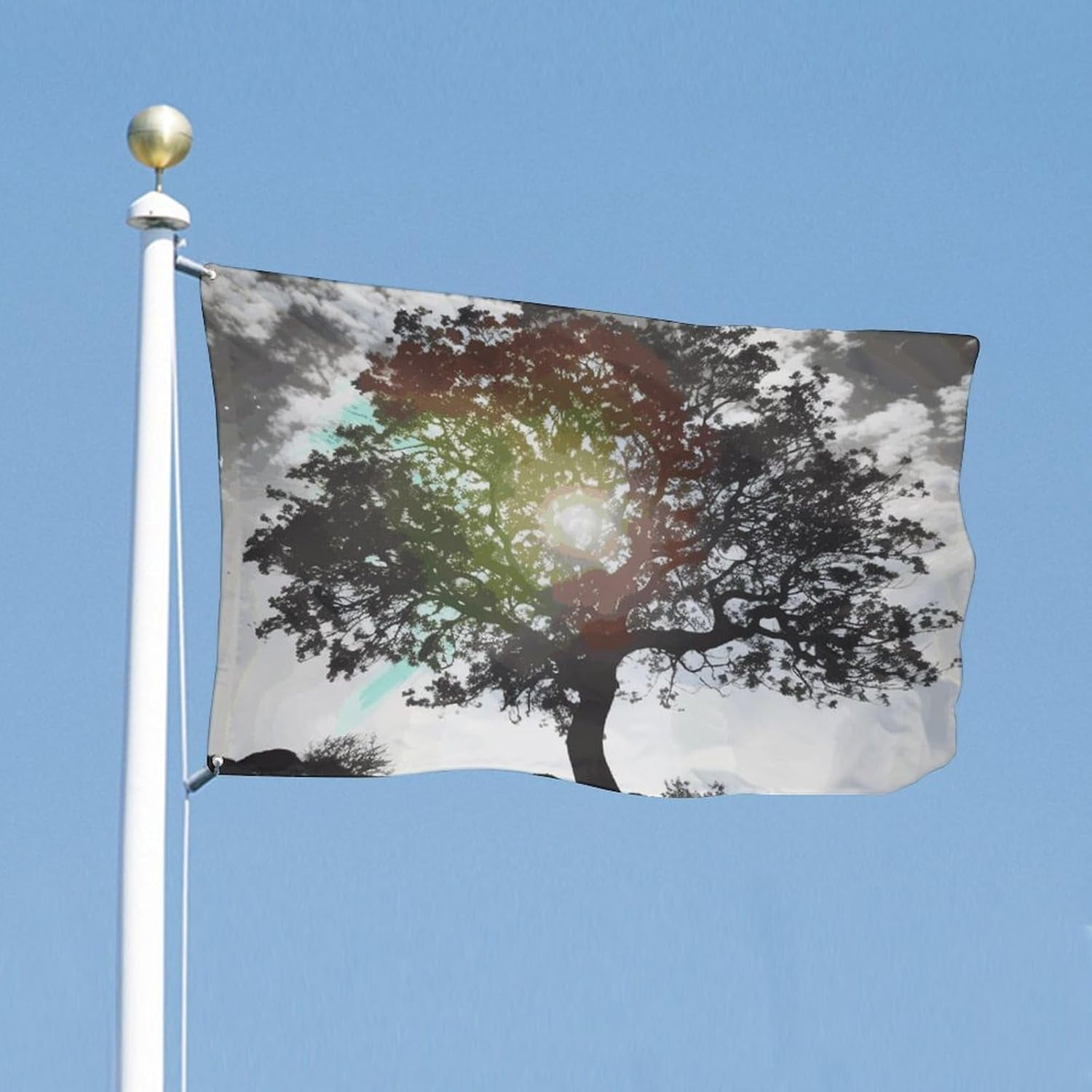 Flag 24x35 in Double Sided Yard Flags Tree Art Garden Flag Welcome ...