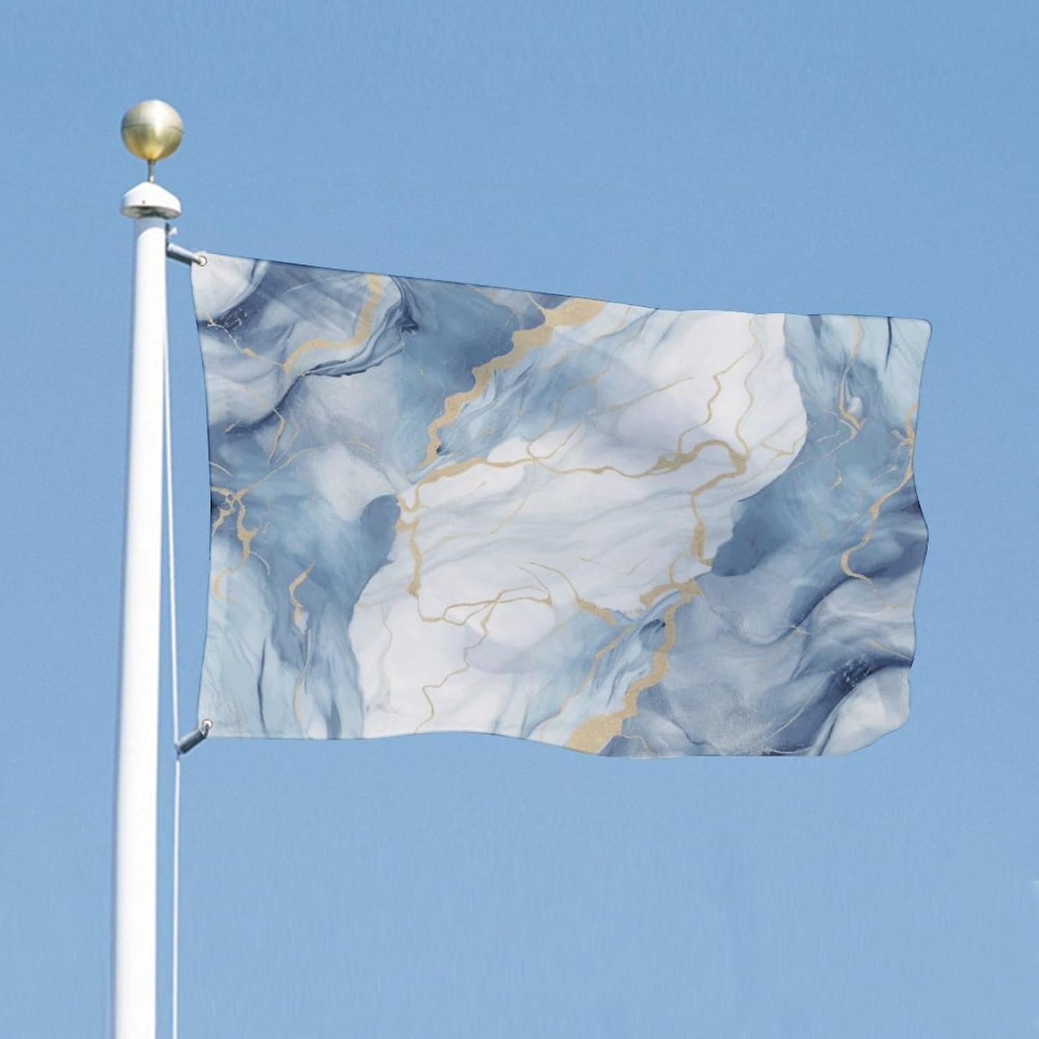 Flag 24x35 in Double Sided Yard Flags White Blue Marble Garden Flag ...