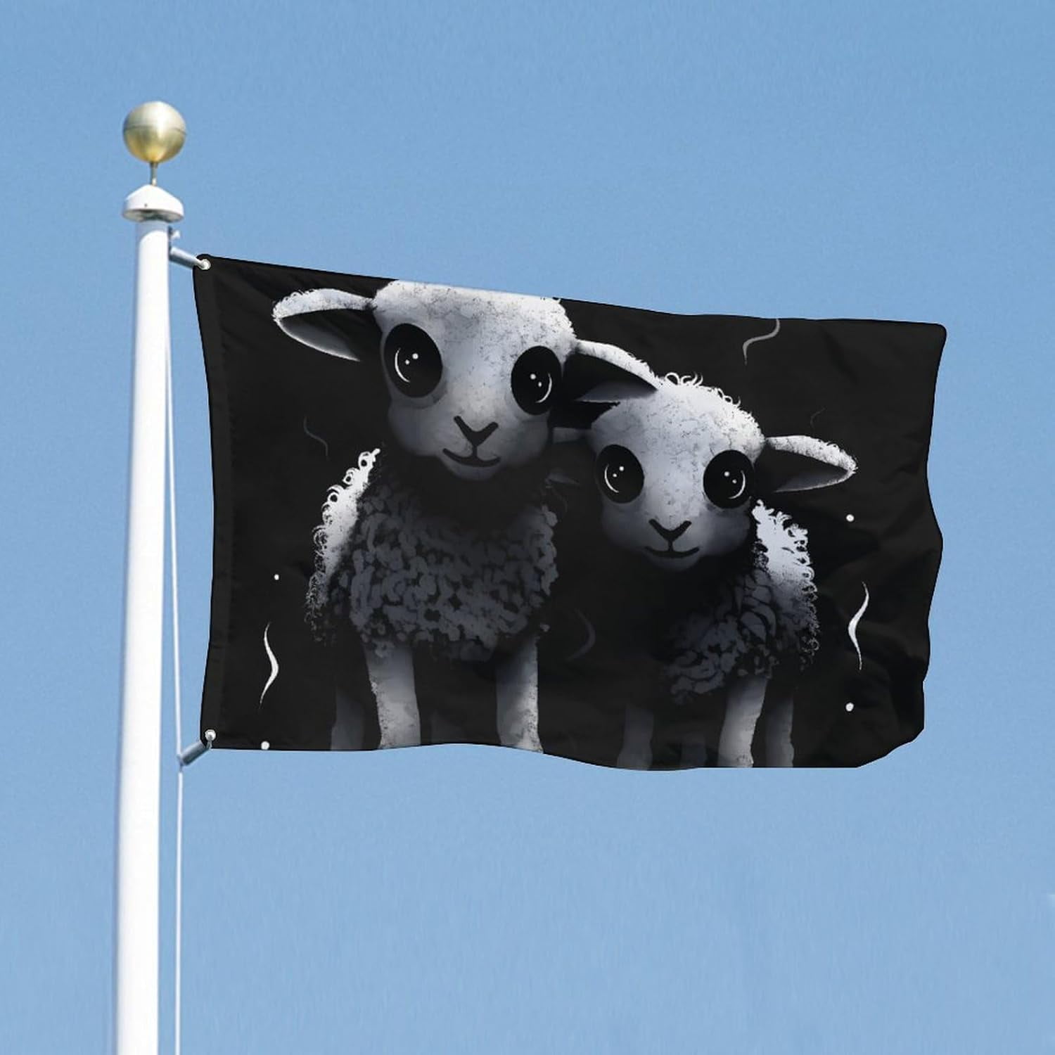 Flag 35x59 in Double Sided Yard Flags Animated Lamb Garden Flag Welcome ...