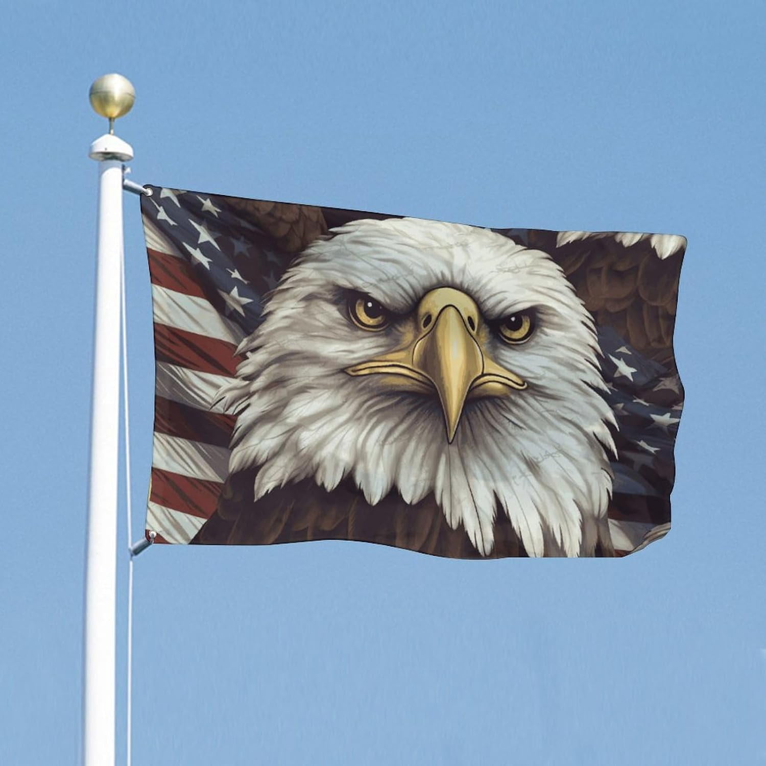 Flag 35x59 in Double Sided Yard Flags Bald Eagle Garden Flag Welcome ...
