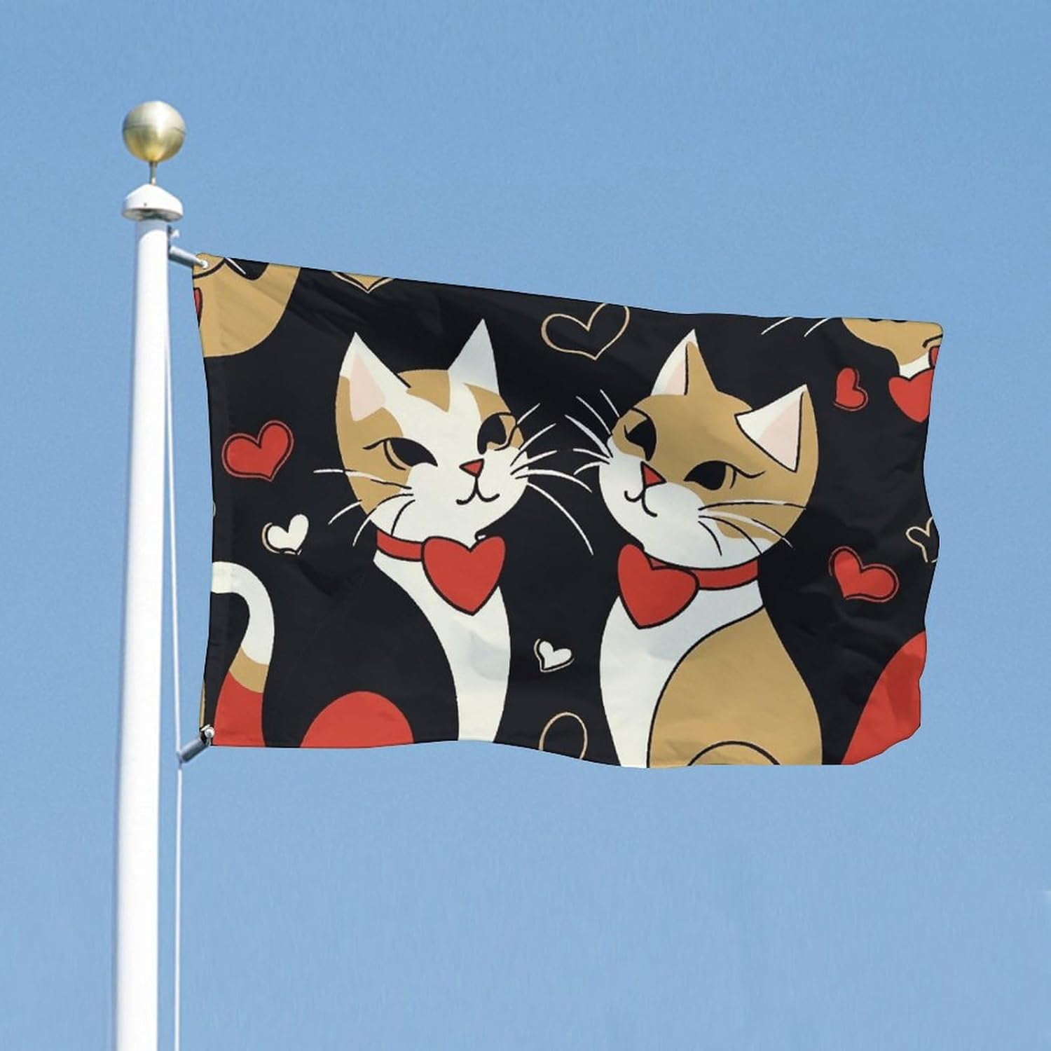 Flag 35x59 in Double Sided Yard Flags Couple Cats Garden Flag Welcome ...