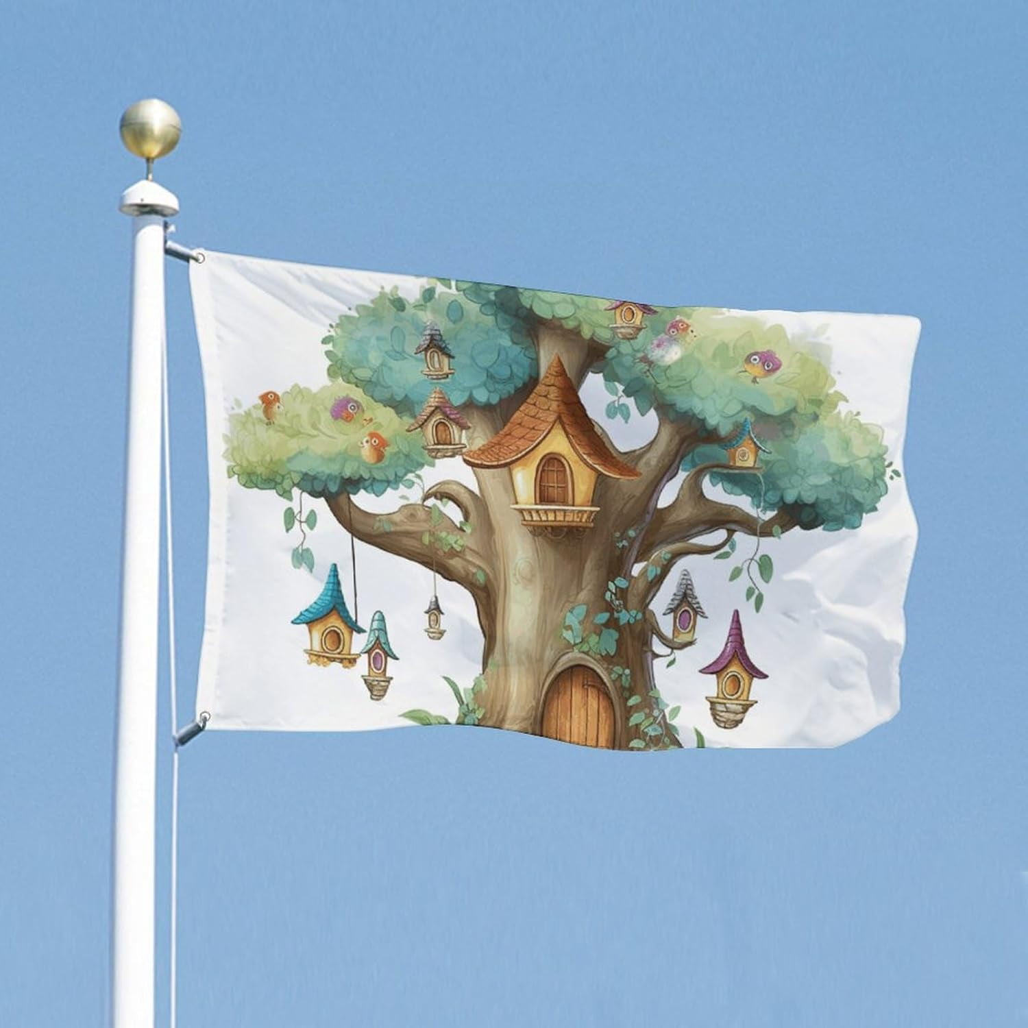 Flag 35x59 in Double Sided Yard Flags Cute Fairy Tree Garden Flag ...