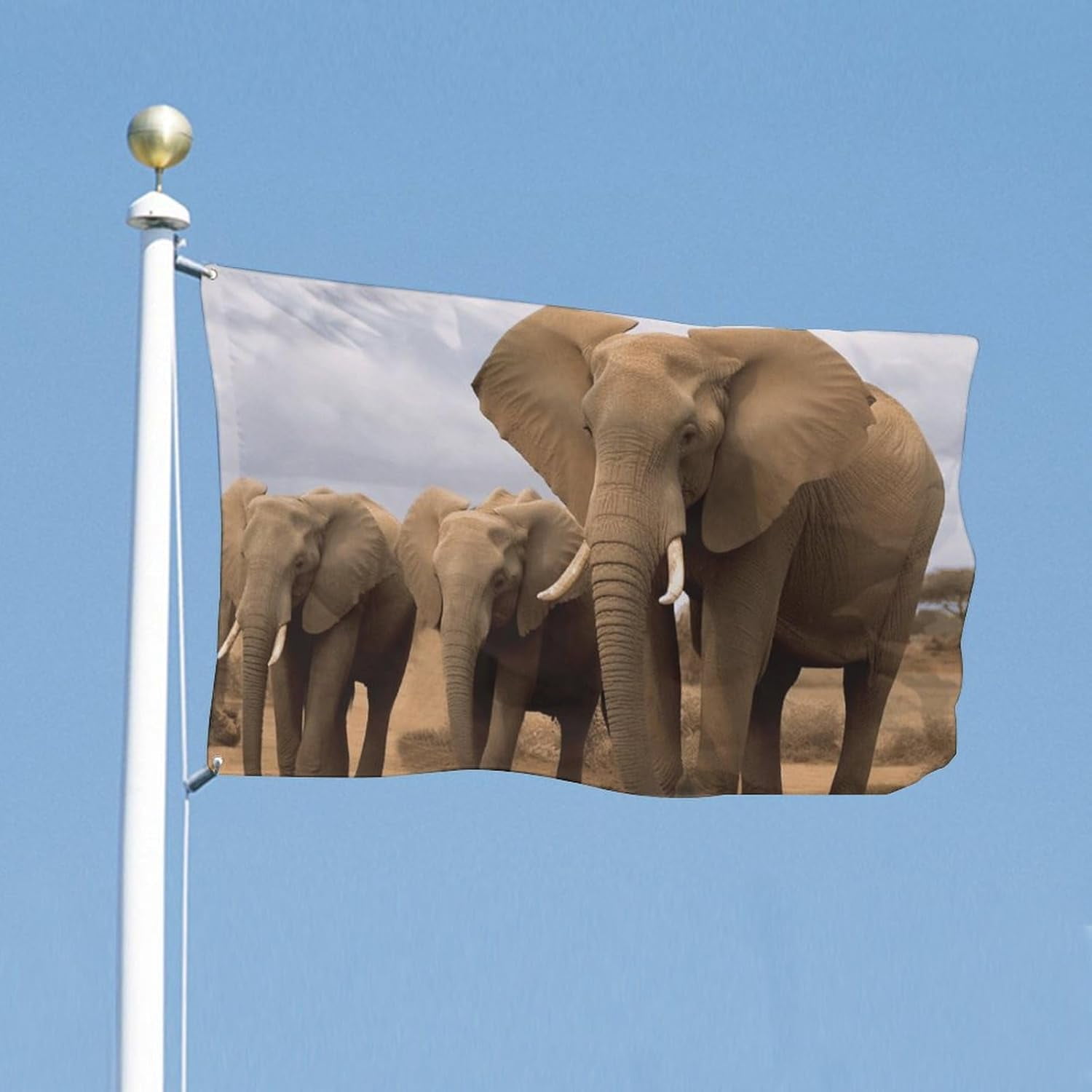 Flag 35x59 in Double Sided Yard Flags Elephant Family Garden Flag ...