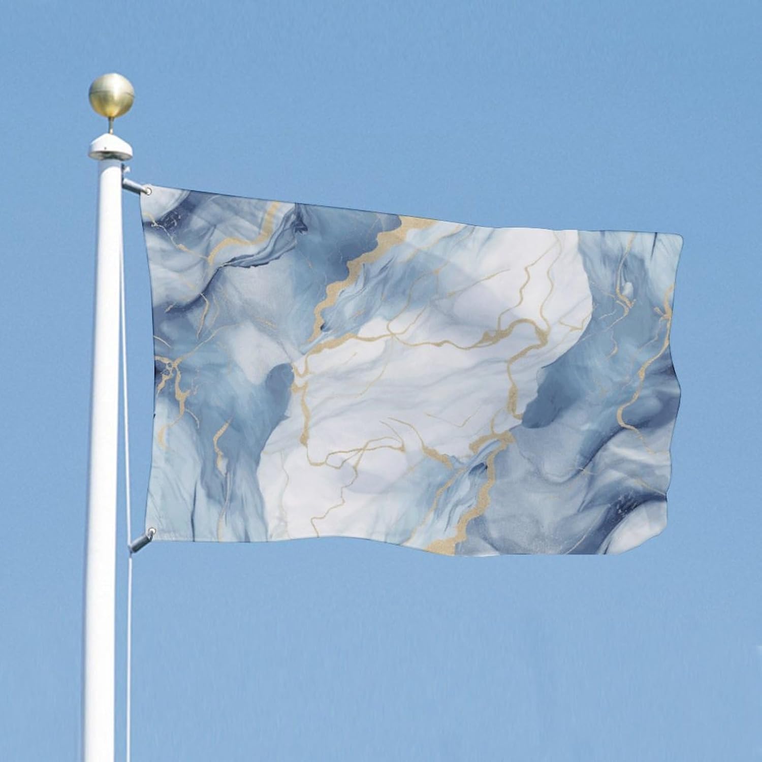 Flag 35x59 in Double Sided Yard Flags White Blue Marble Garden Flag ...