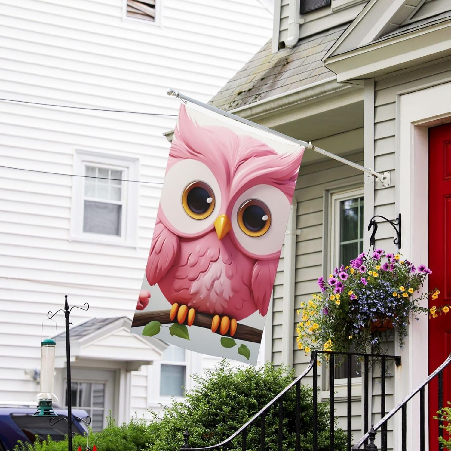 Flag 3x5 FT A Owl Garden Yard Flags Personalized Greeting Banner Fade ...