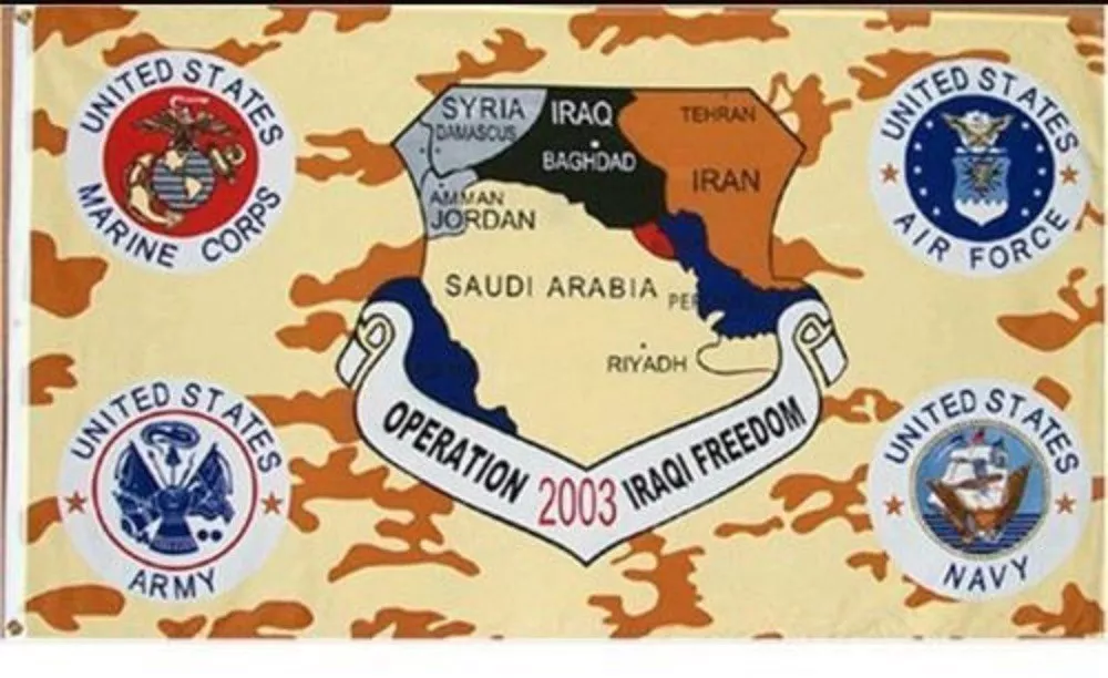 Flag 3x5 Military Operation Iraqi Freedom NEW Banner 2 grommets 1000D ...
