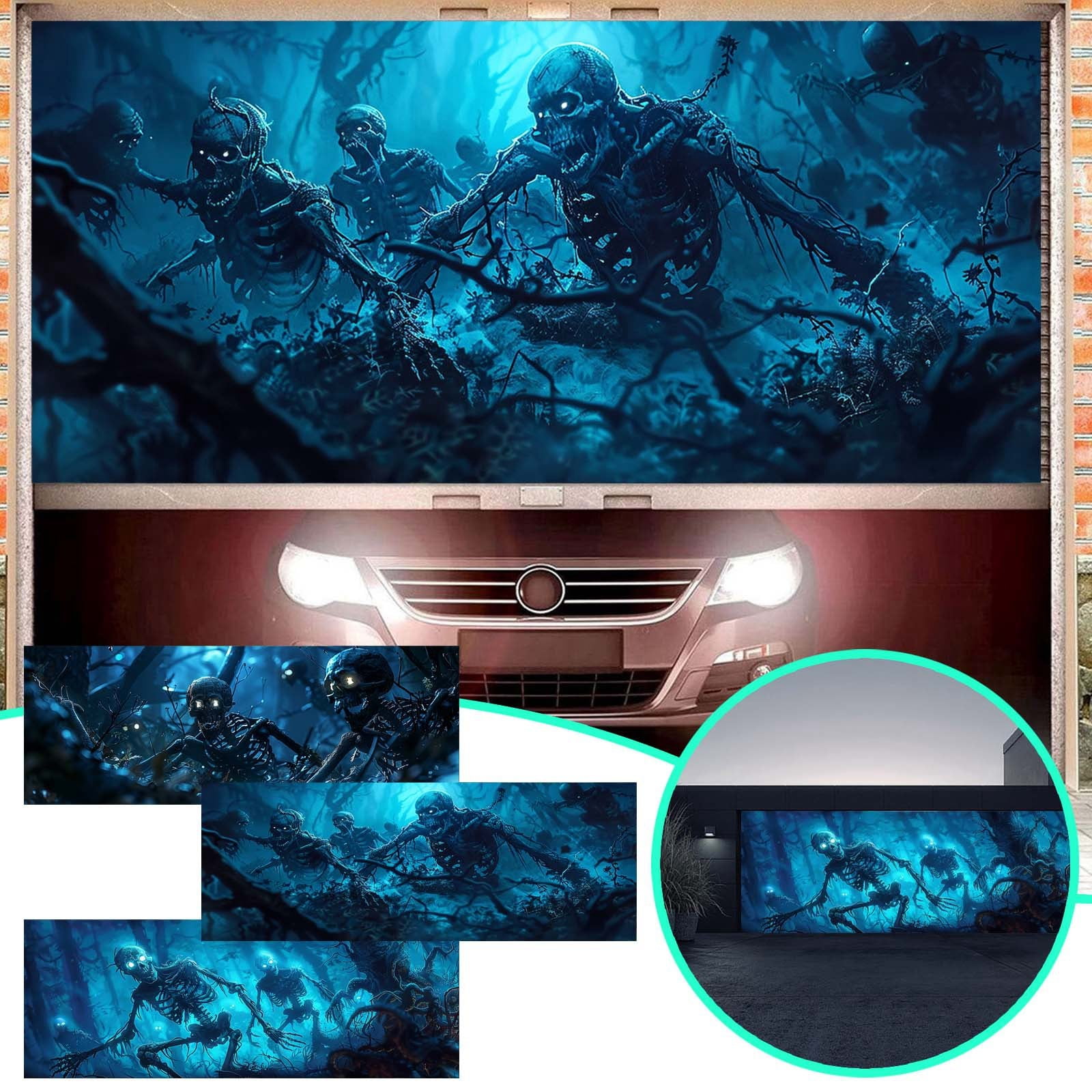 Flag 3x5 Outdoor Happy Background Party Skeletons Scary Garage ...