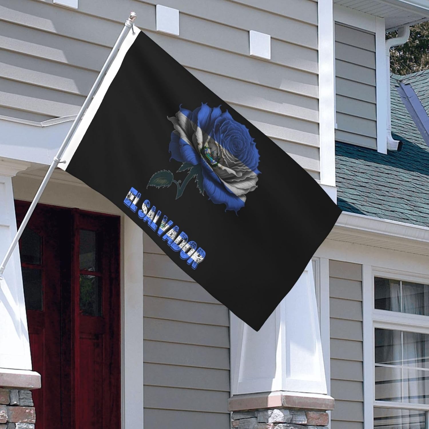 Flag 3x5 ft El Salvadoran Flag Rose Flower Double Sided Banner Sign ...
