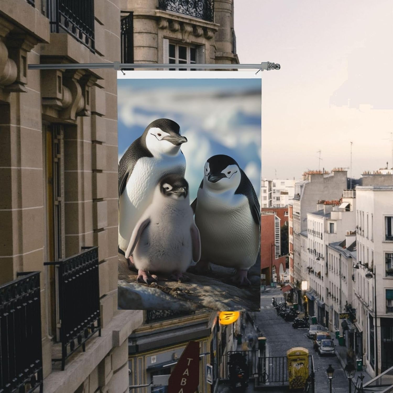 Flag 3x5 ft Flags for Outside Funny Banner Garden Flag Penguin Parents ...