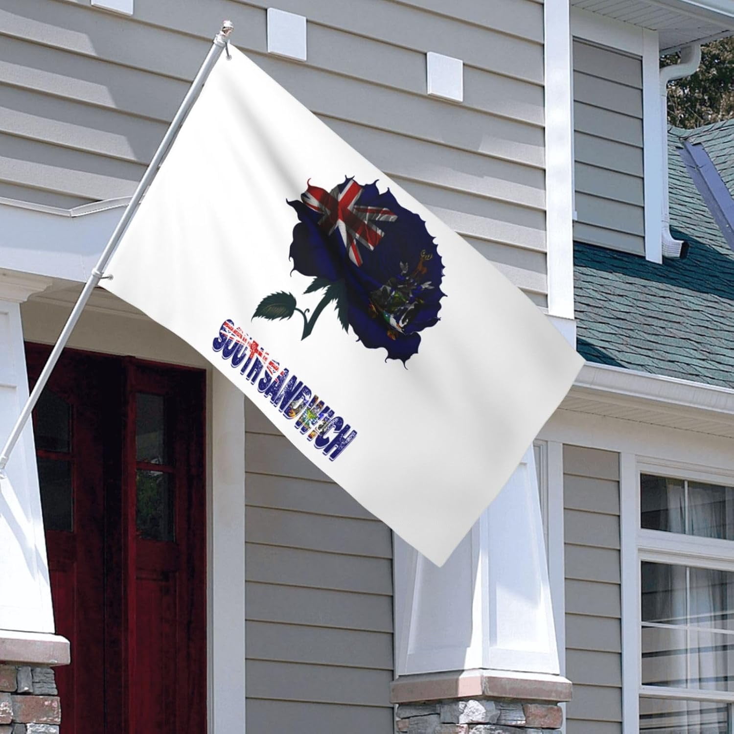 Flag 3x5 ft South Sandwich Islands Flag Rose Flower Double Sided Banner ...