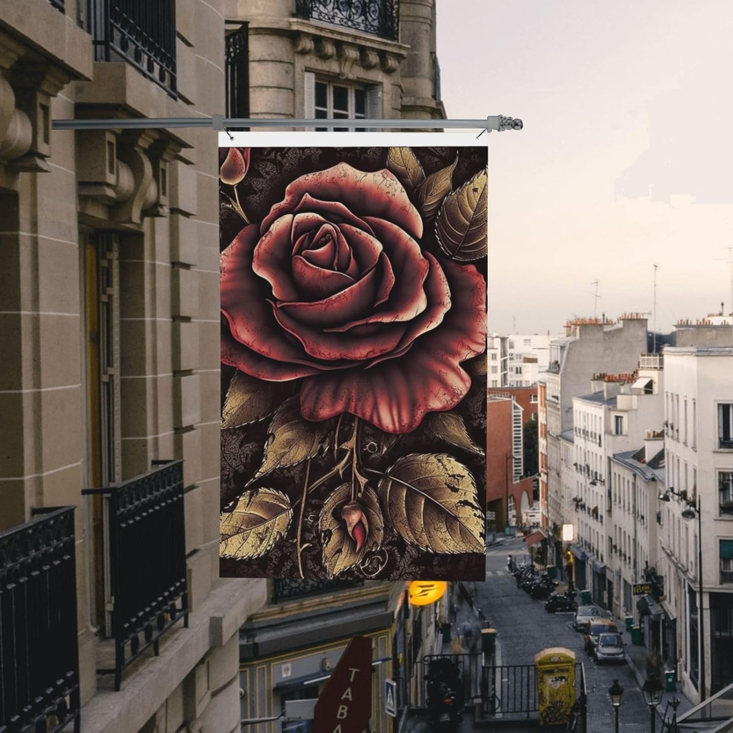 Flag 4.85x8 ft Flags for Outside Funny Banner Garden Flag Gothic Rose ...