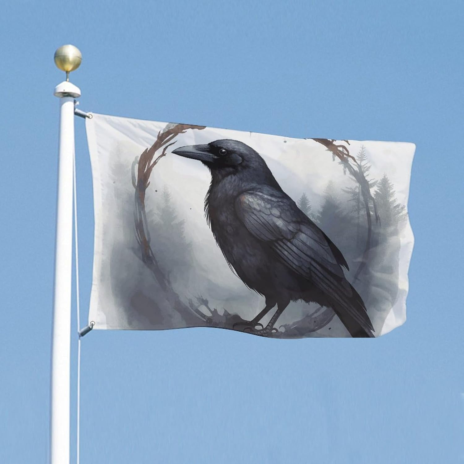 Flag 47x70 in Double Sided Yard Flags Black Crow Garden Flag Welcome ...