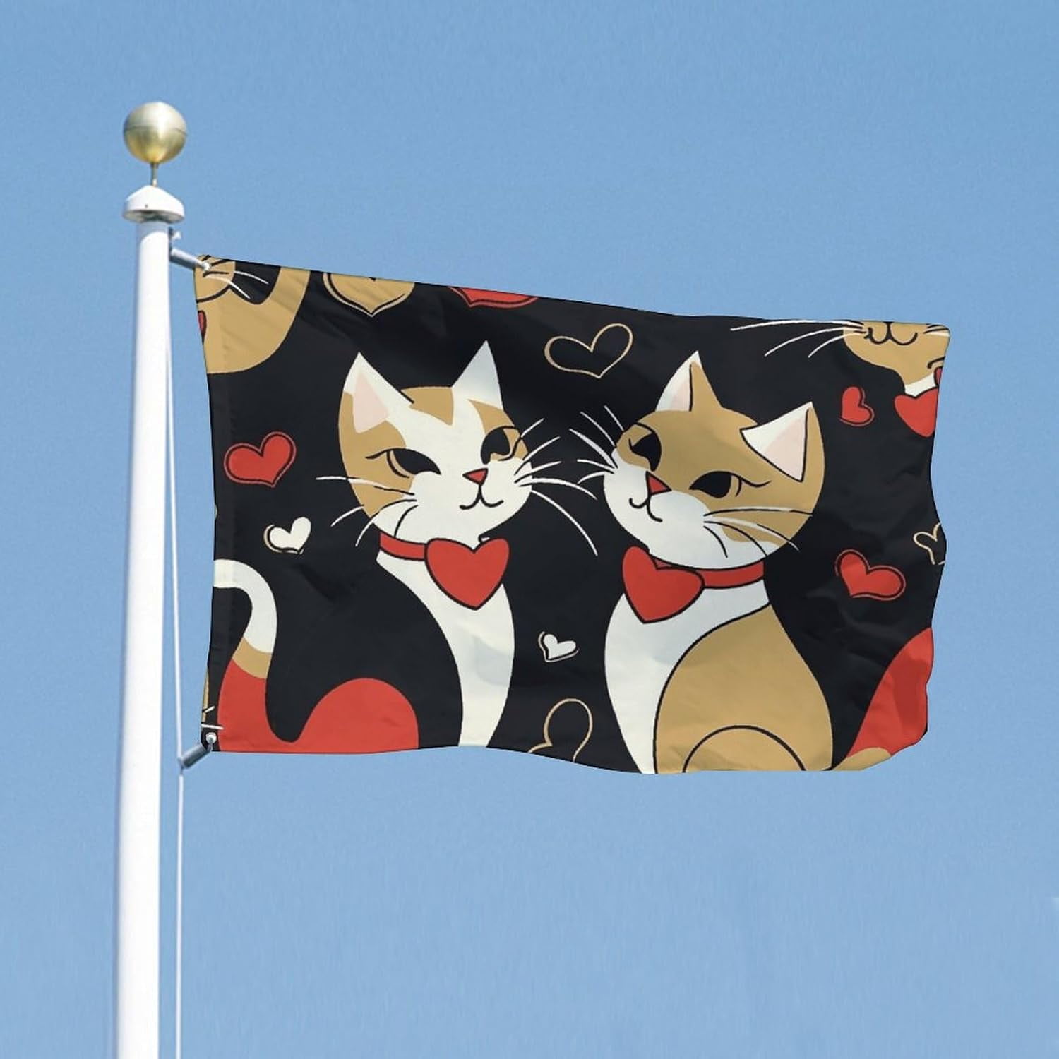 Flag 47x70 in Double Sided Yard Flags Couple Cats Garden Flag Welcome ...