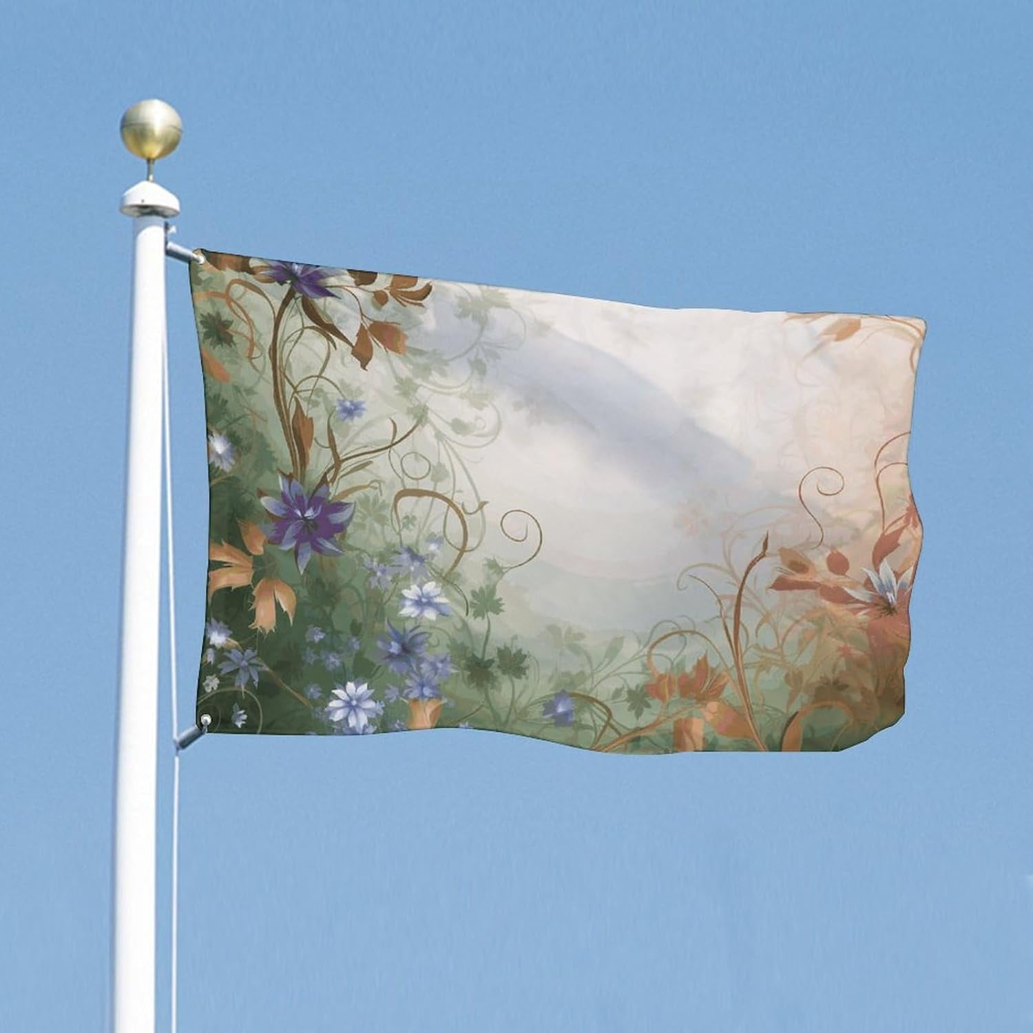 Flag 47x70 in Double Sided Yard Flags Floral Swirls Ivy Garden Flag ...