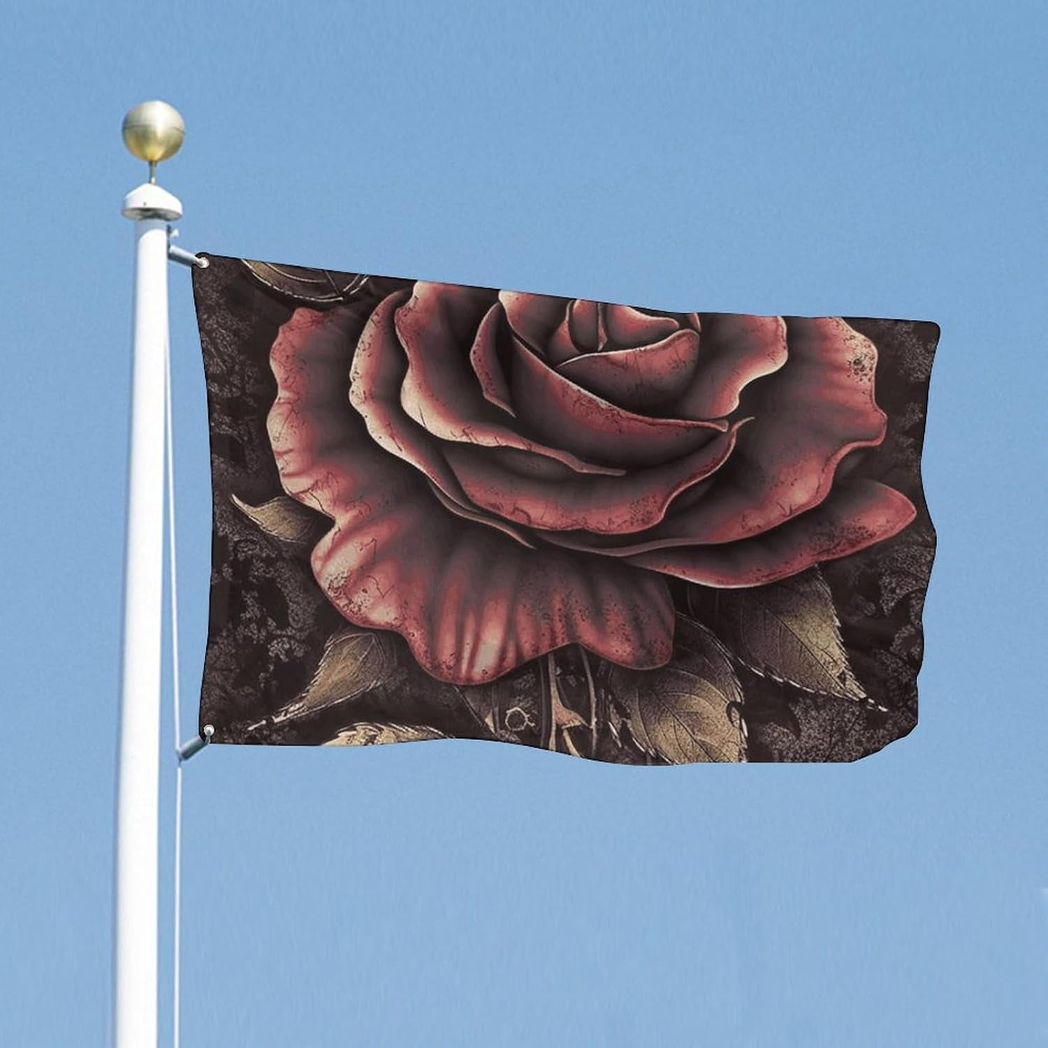 Flag 47x70 in Double Sided Yard Flags Gothic Rose Garden Flag Welcome ...