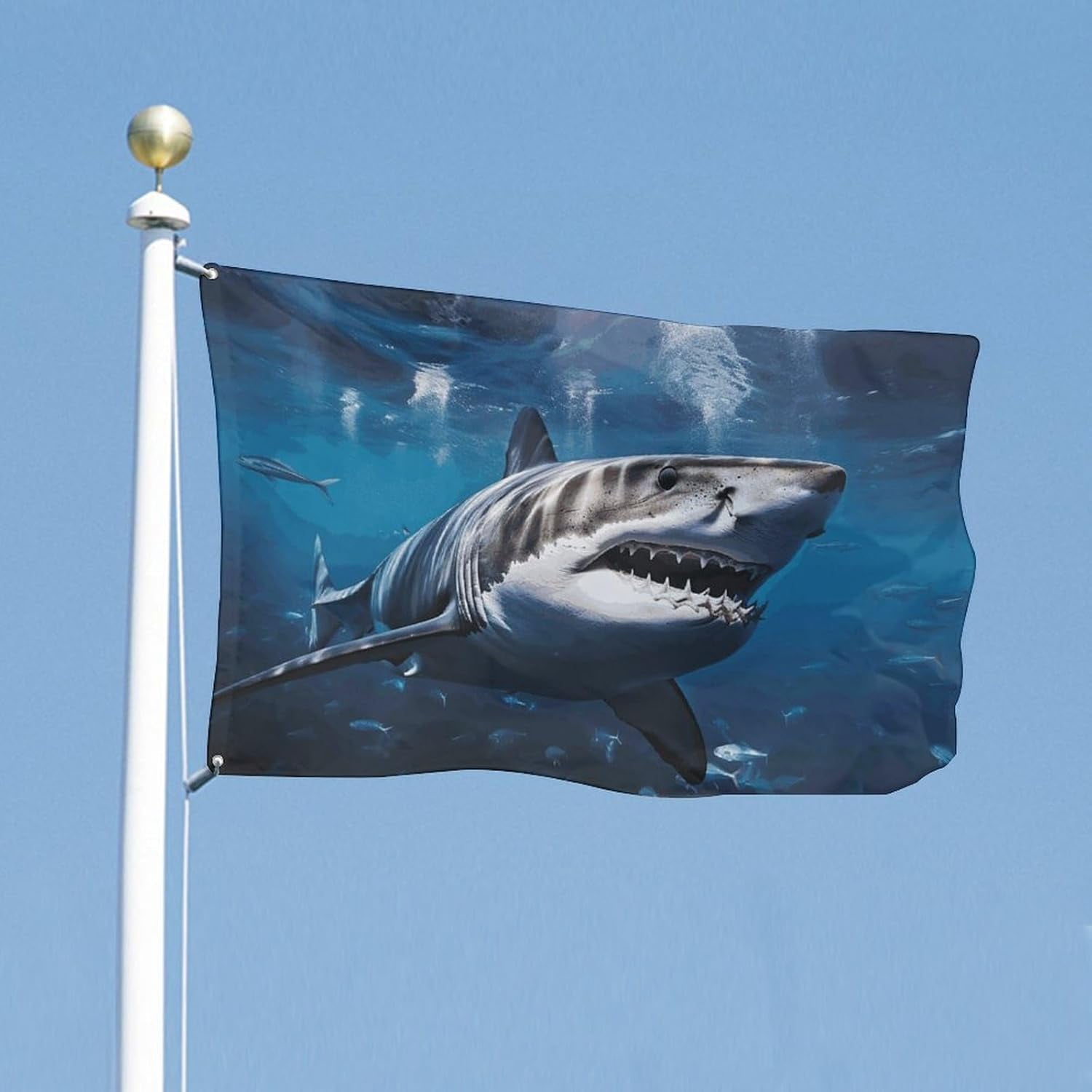 Flag 47x70 in Double Sided Yard Flags Great White Shark Garden Flag Welcome Flags for Outside ...