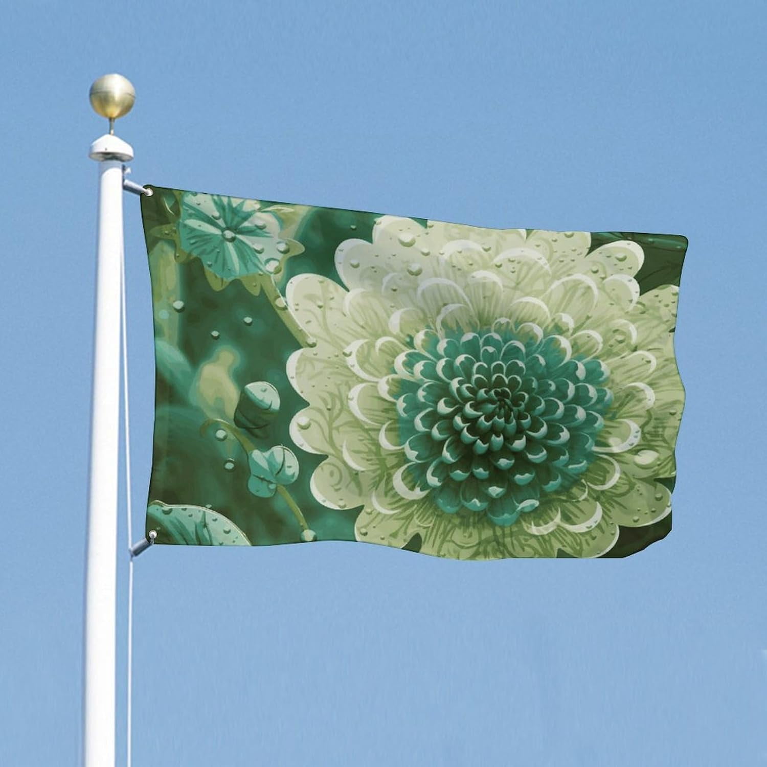 Flag 47x70 in Double Sided Yard Flags Green Flower Garden Flag Welcome ...