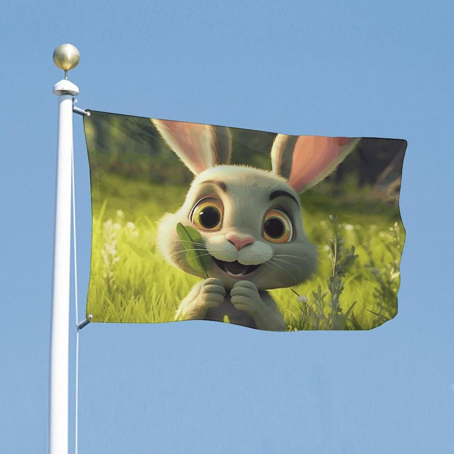 Flag 47x70 in Double Sided Yard Flags Happy Smiling Rabbit Garden Flag ...