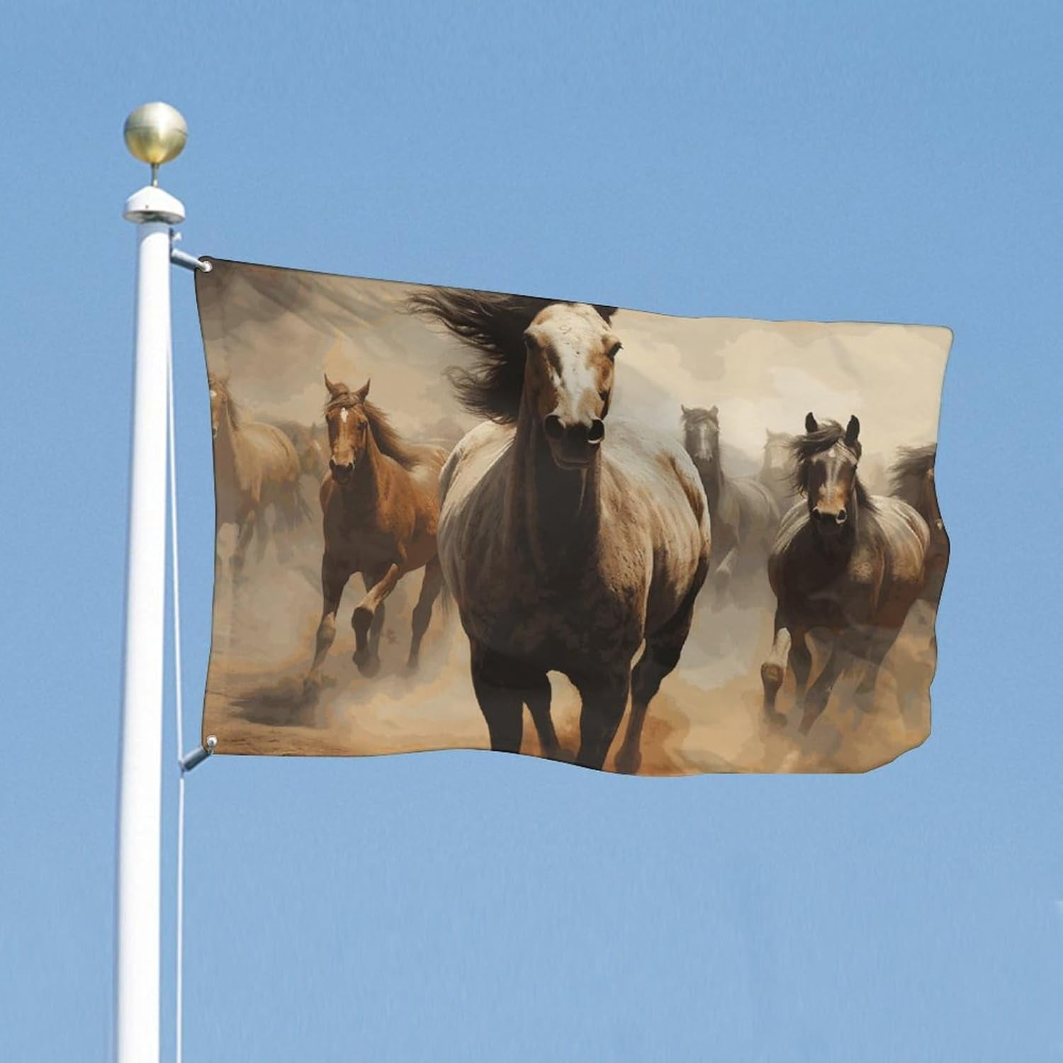 Flag 47x70 in Double Sided Yard Flags Many Horses Garden Flag Welcome ...
