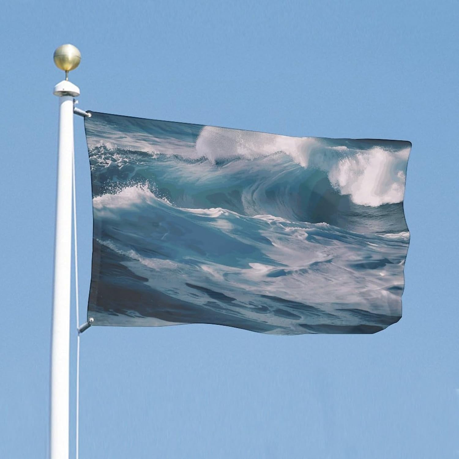 Flag 47x70 in Double Sided Yard Flags Ocean Waves Garden Flag Welcome ...