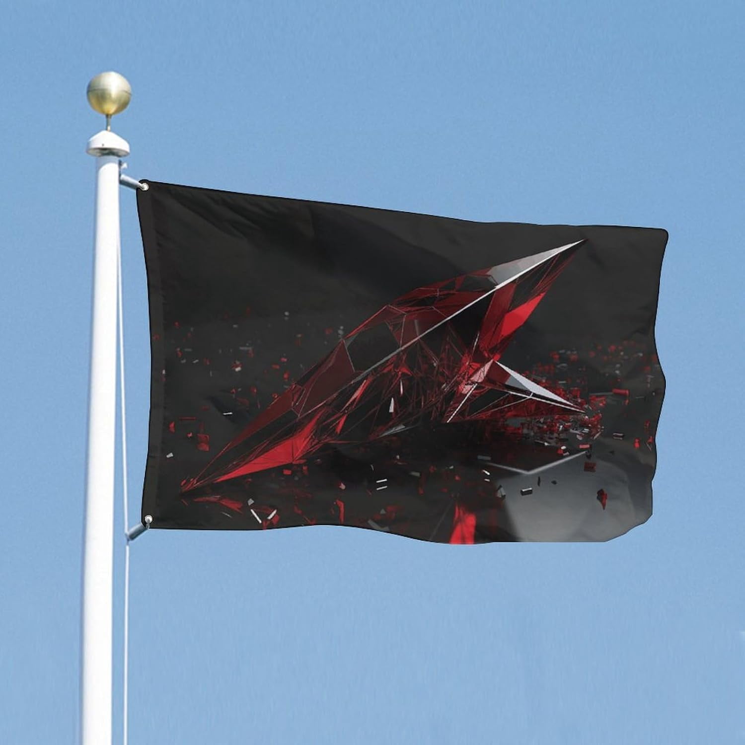 Flag 47x70 in Double Sided Yard Flags Red Irregular Glass Garden Flag ...