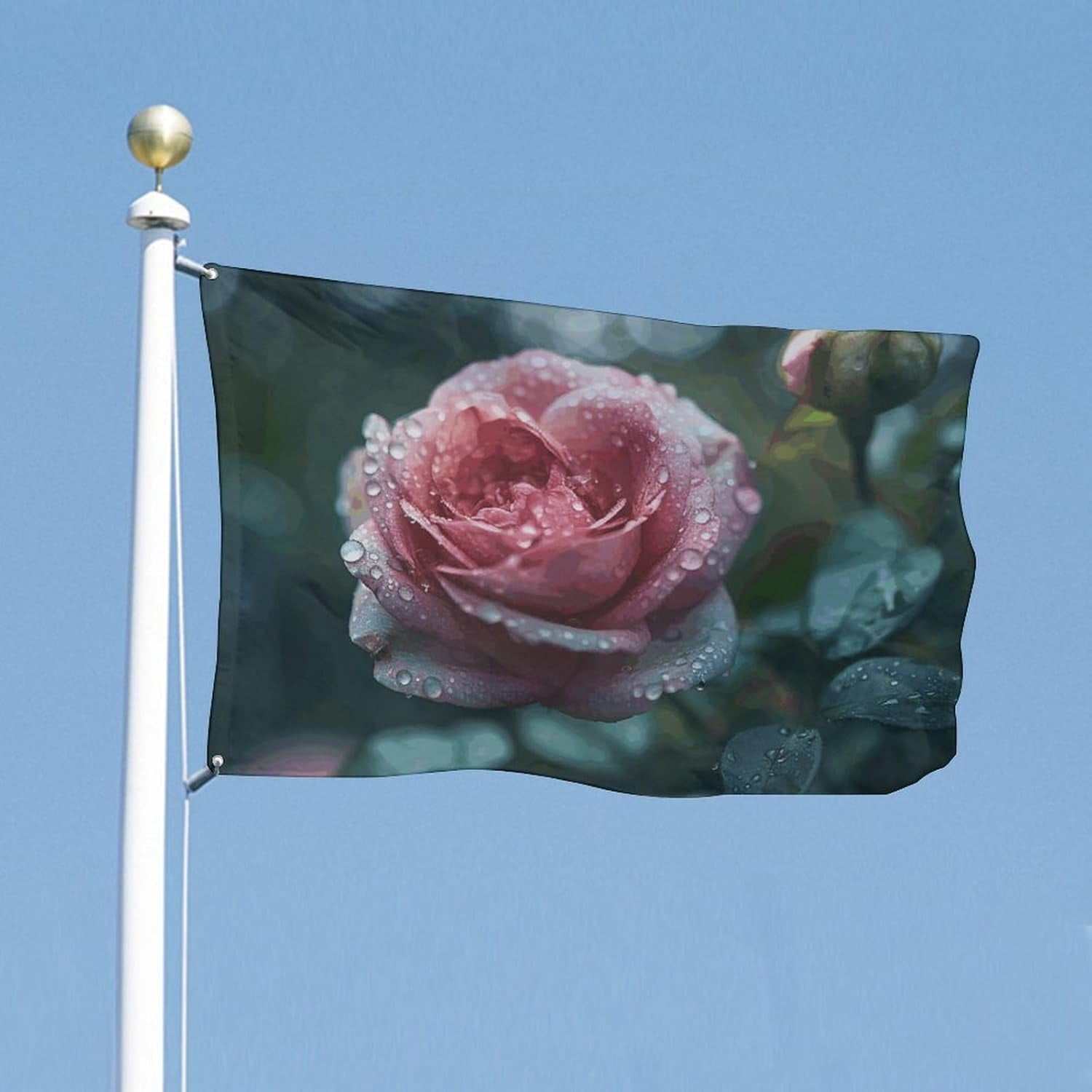 Flag 47x70 in Double Sided Yard Flags Roses in The Rain Garden Flag ...