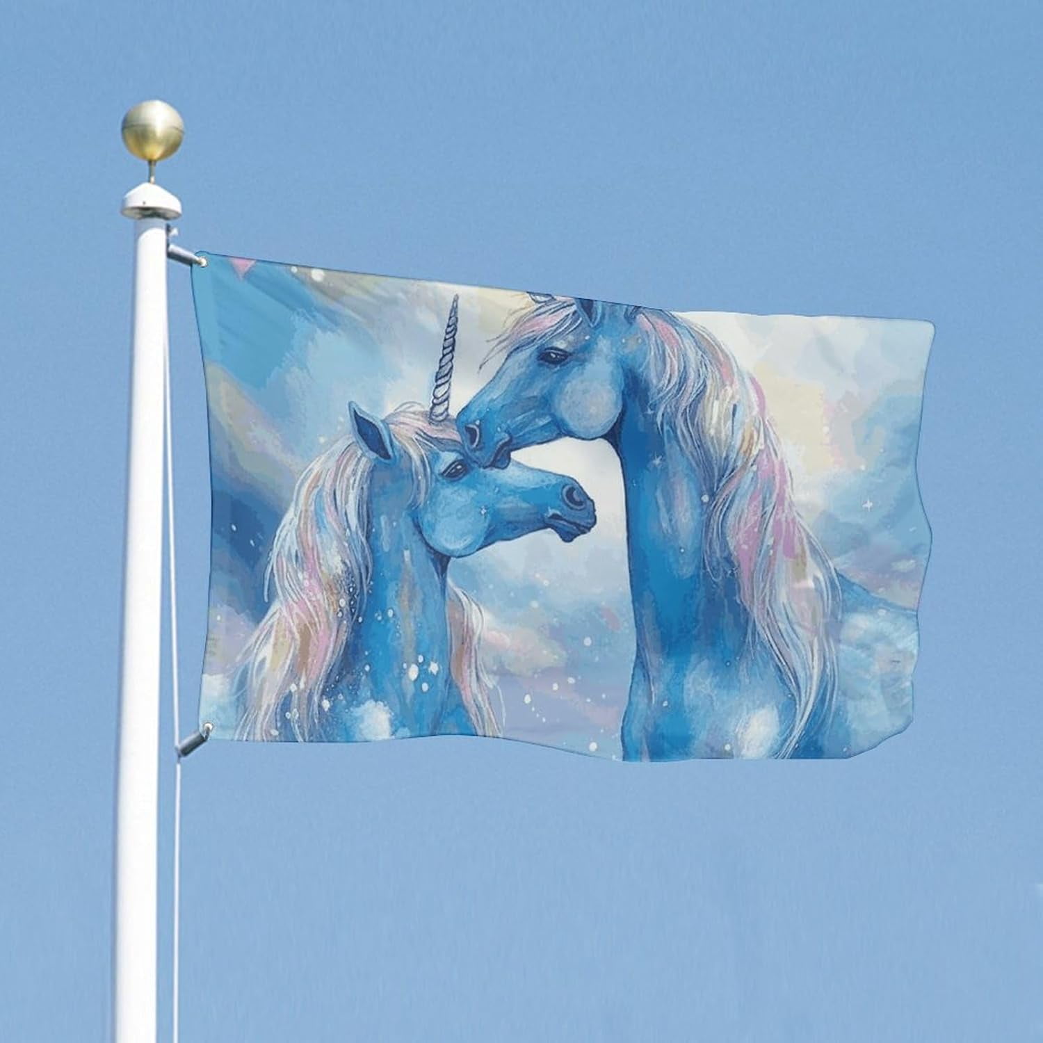 Flag 60x96 in Double Sided Yard Flags Blue Horse Love Garden Flag ...