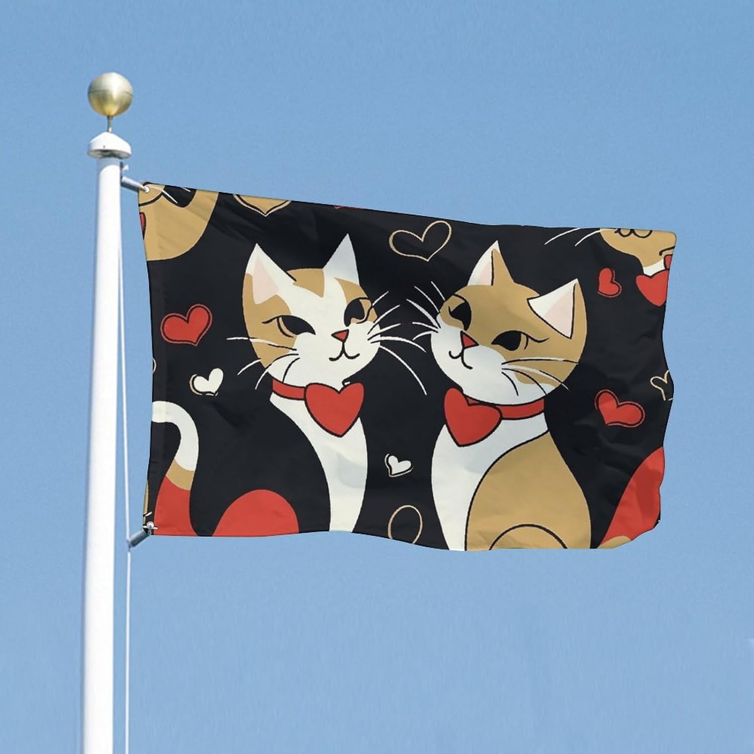 Flag 60x96 in Double Sided Yard Flags Couple Cats Garden Flag Welcome ...