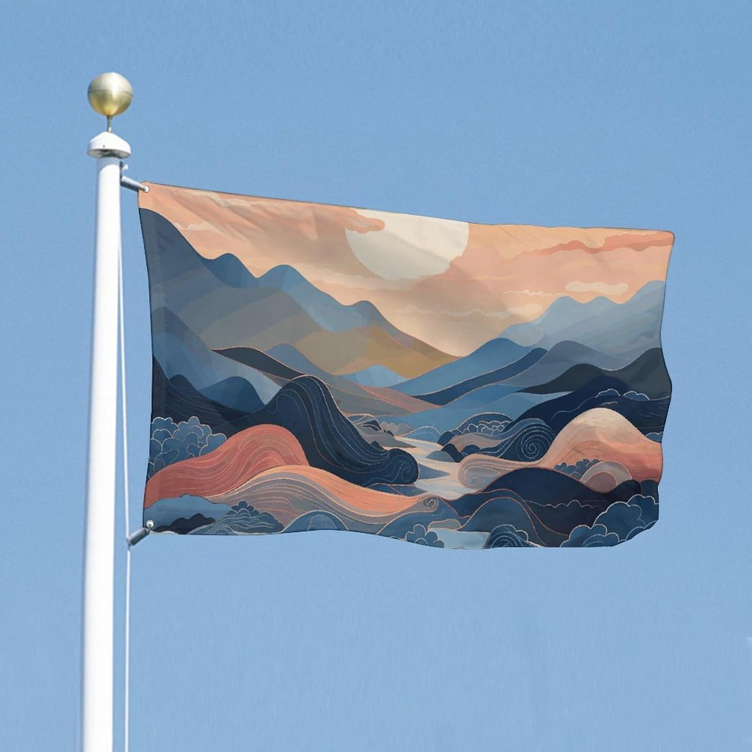 Flag 60x96 in Double Sided Yard Flags Flat Colorful Mountains Garden ...