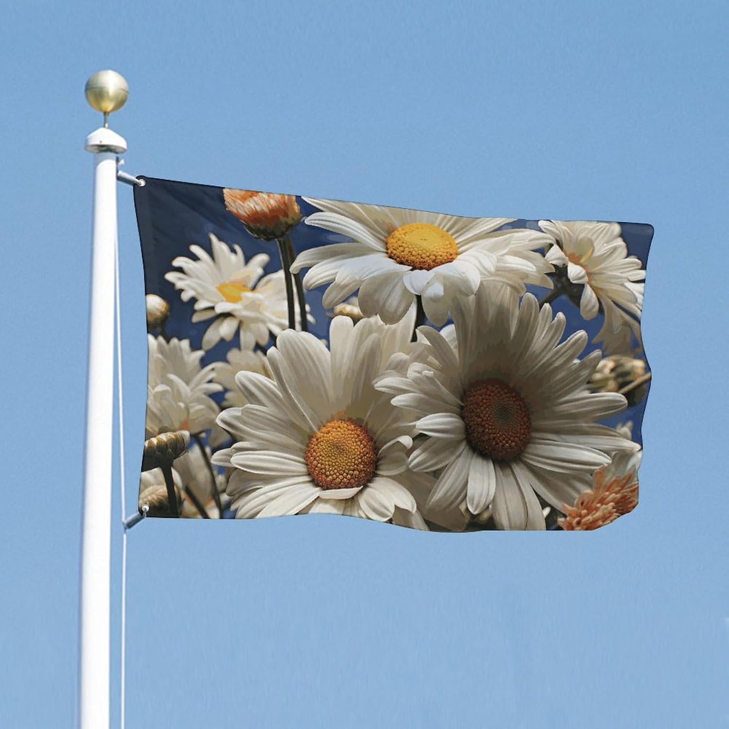 Flag 60x96 in Double Sided Yard Flags Floral Daisy Garden Flag Welcome ...