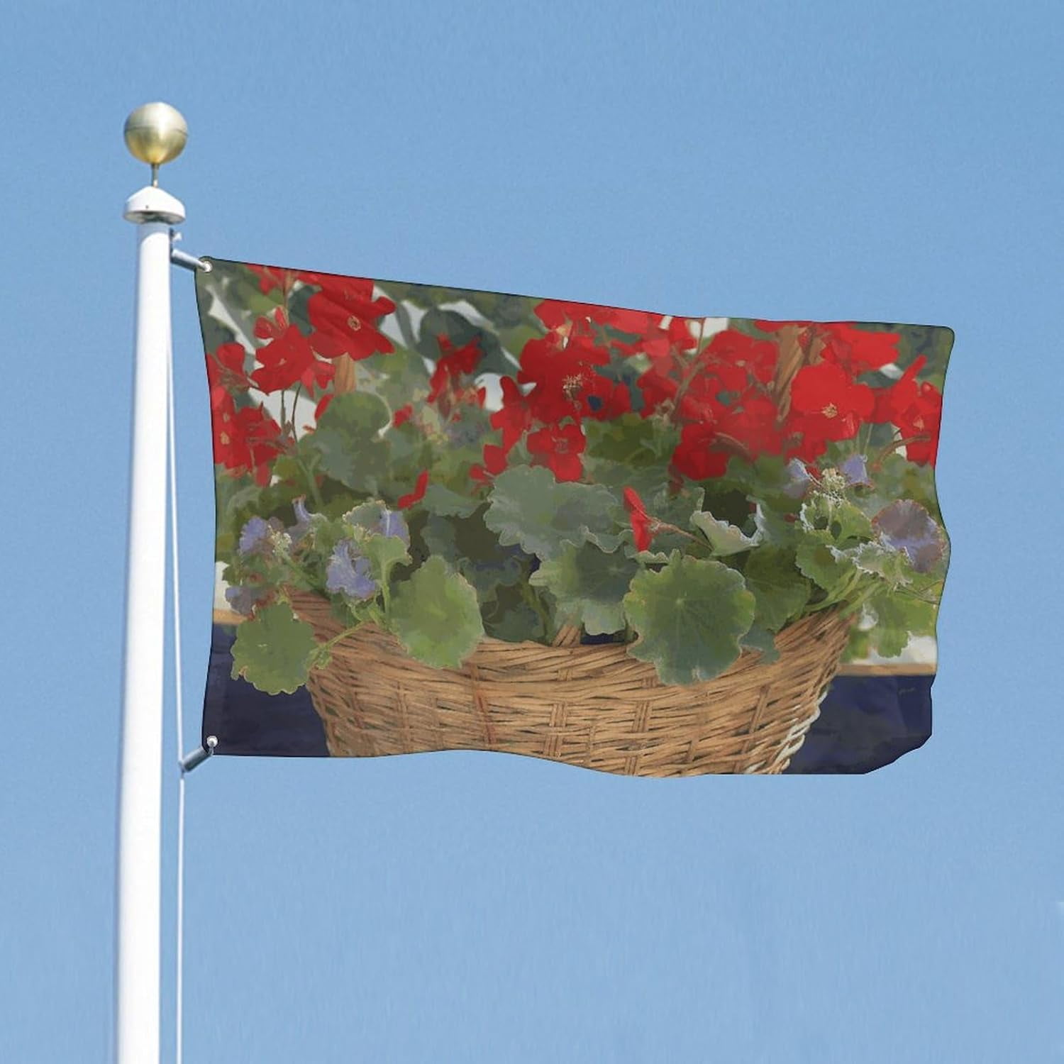 Flag 60x96 in Double Sided Yard Flags Geranium Basket Garden Flag ...