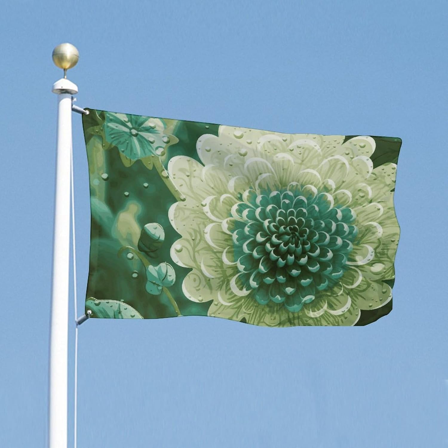 Flag 60x96 in Double Sided Yard Flags Green Flower Garden Flag Welcome ...