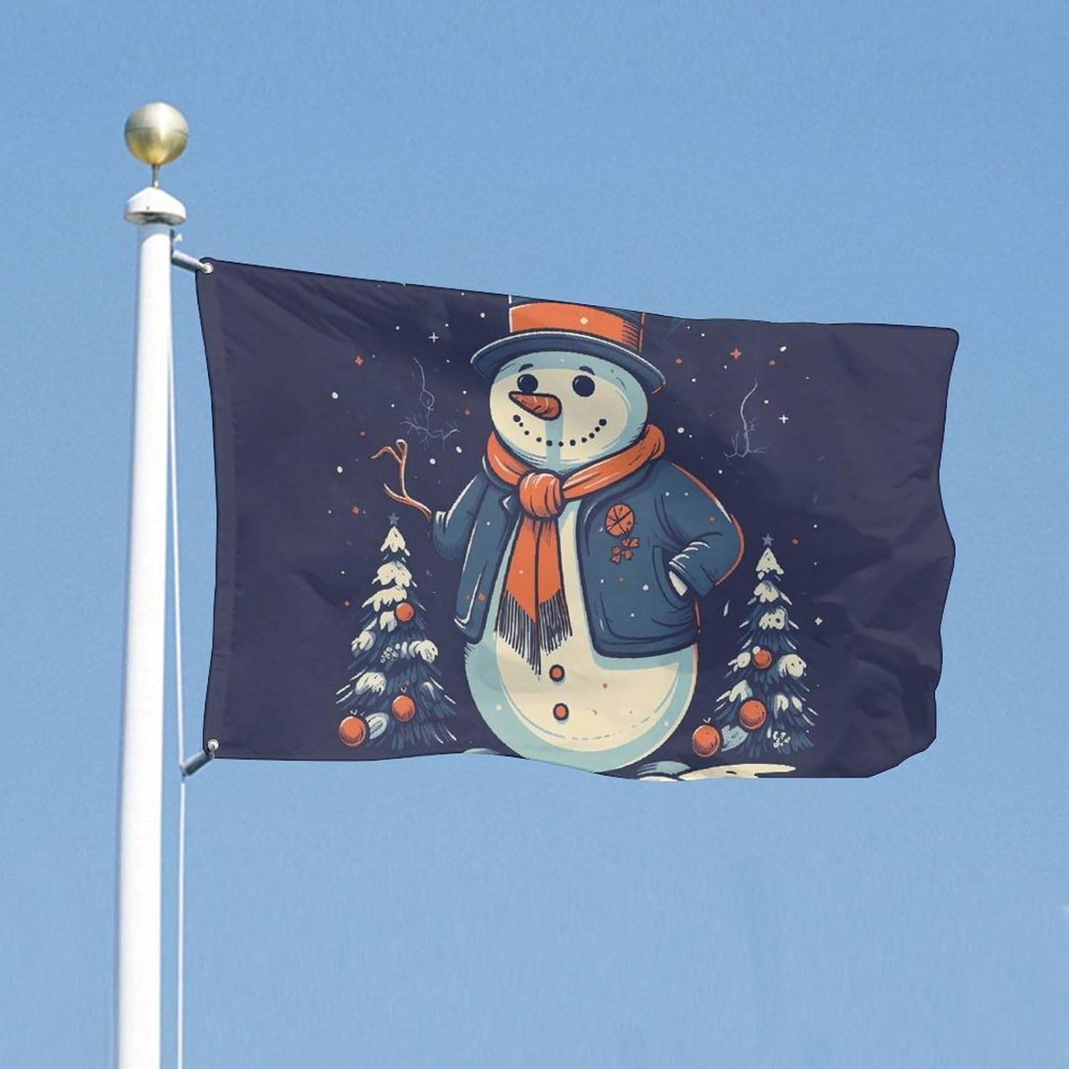 Flag 60x96 in Double Sided Yard Flags Jacket Snowman Garden Flag ...