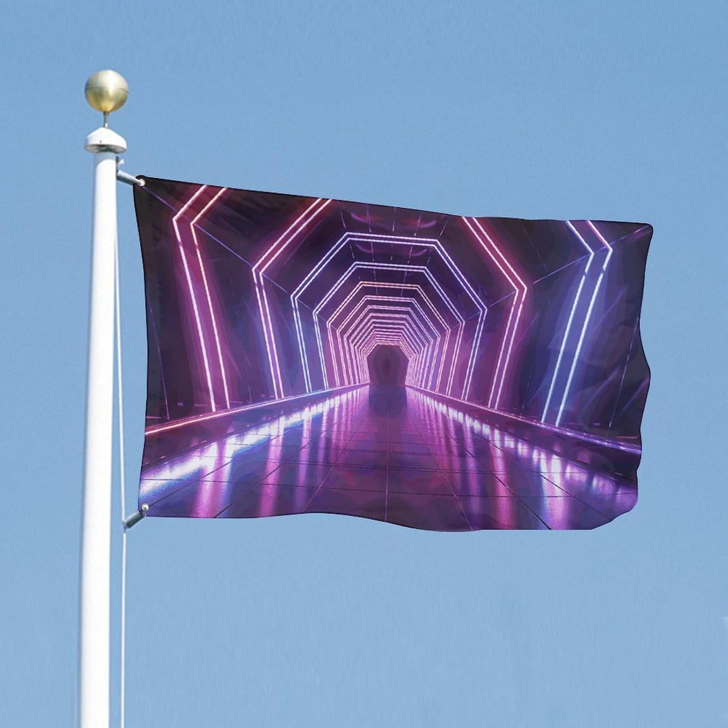 Flag 60x96 in Double Sided Yard Flags Neon Lights Tunnel Garden Flag ...