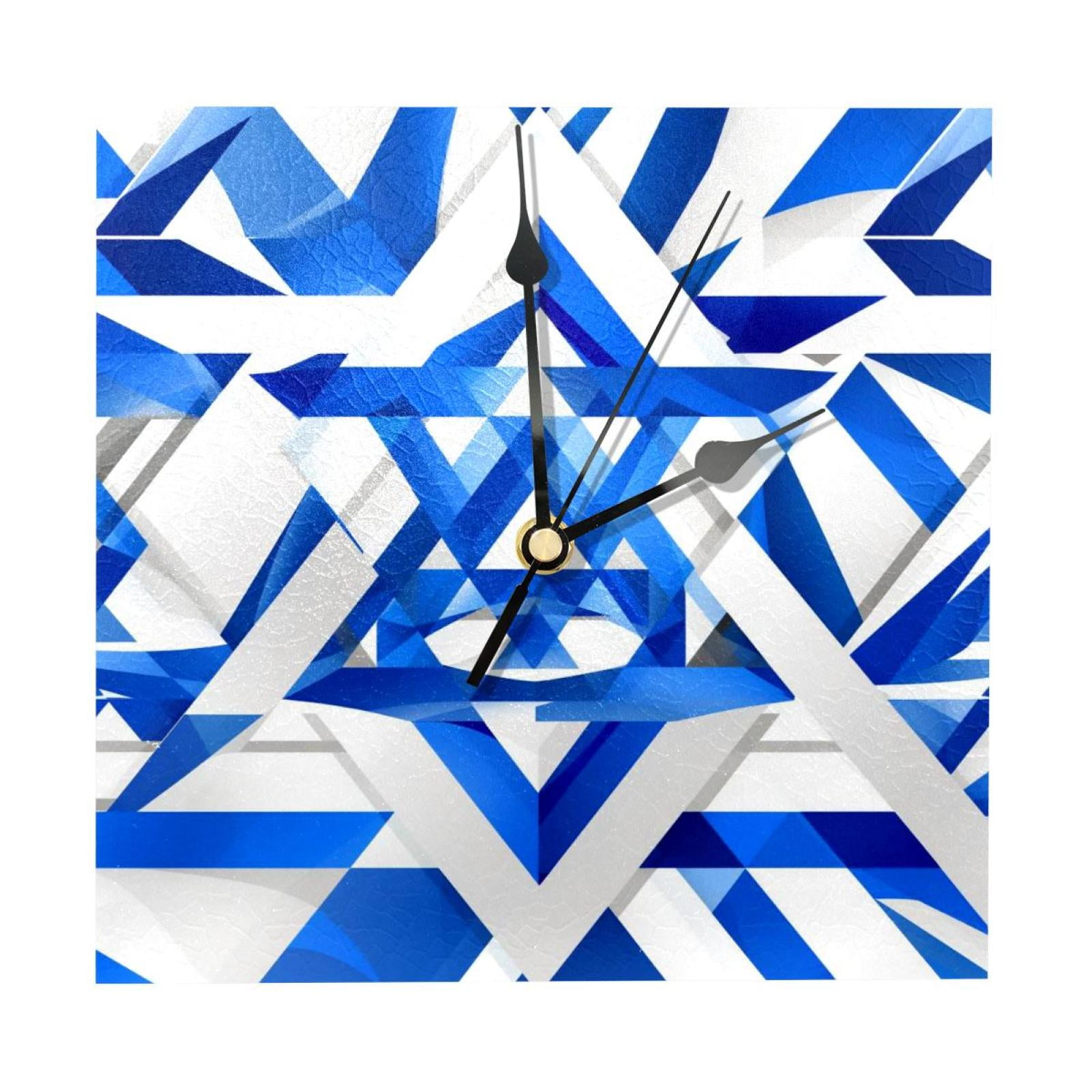 Flag 787 In Square Wood Wall Clock Rustic Home Decor Silent Ticking High Quality Wooden