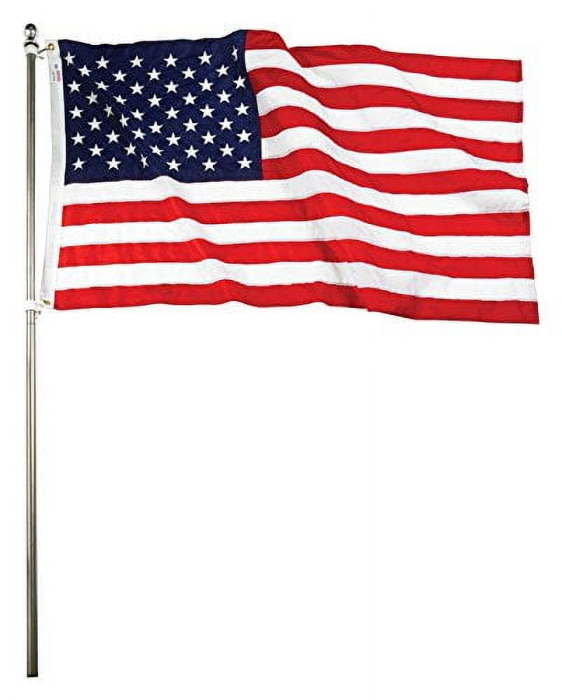 Flag All-American Series 3 x 5 Foot Nylon US American Flag Kit with 6 ...